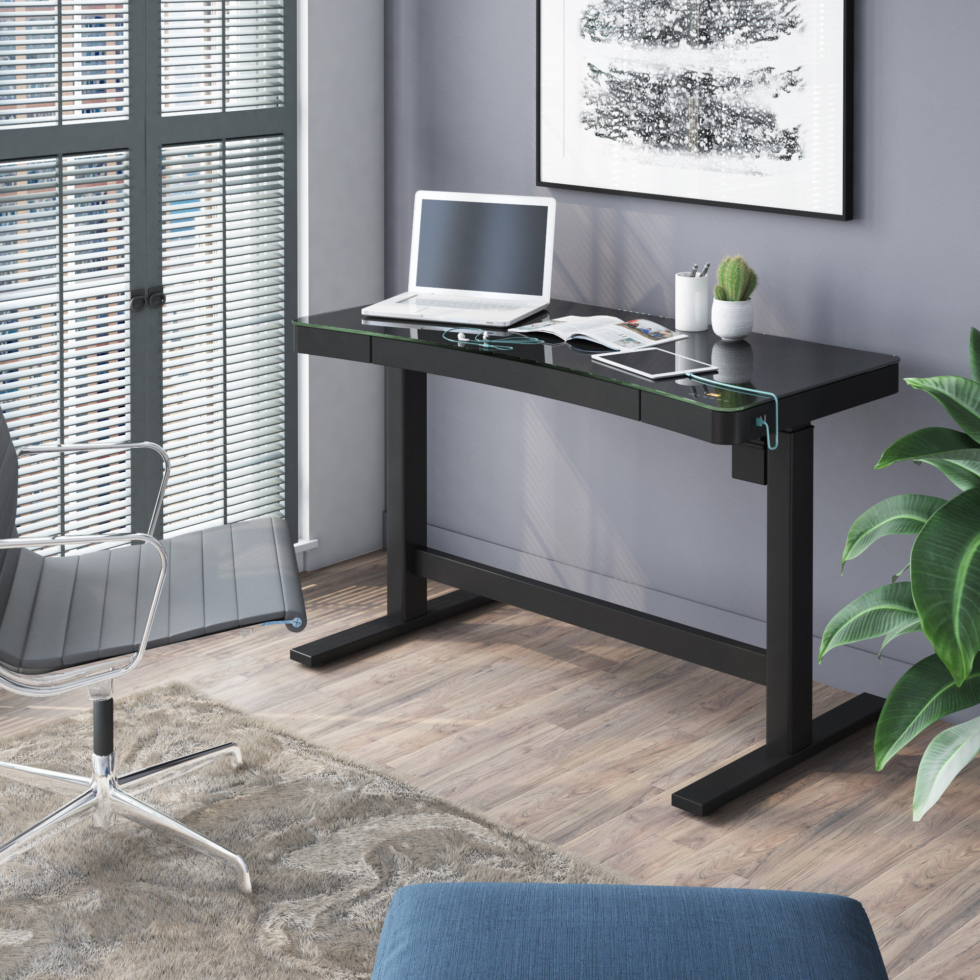 Upper Square™ Babin Height Adjustable Standing Desk & Reviews - Wayfair ...