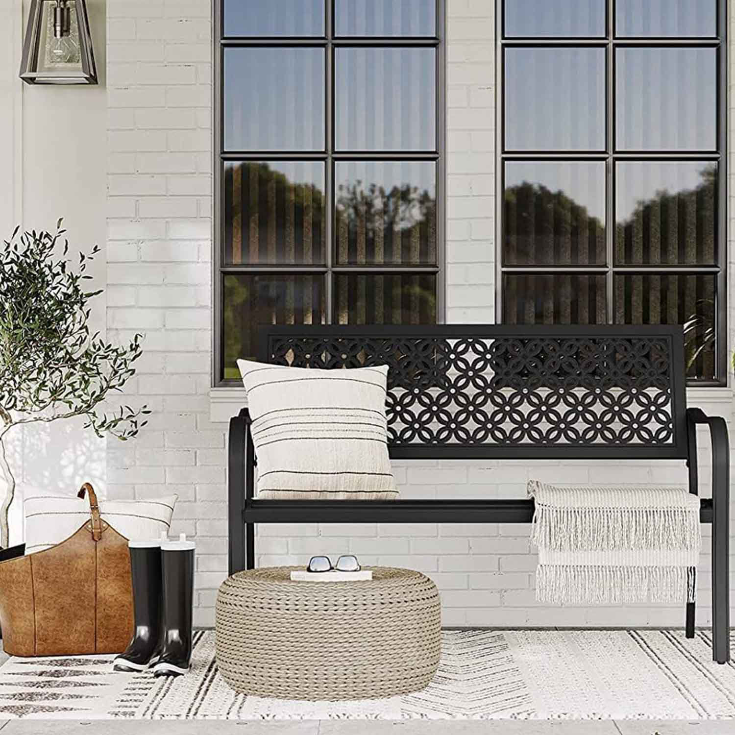 Red Barrel Studio Patio Farmhouse Outdoor Bench, Garden Benches With ...