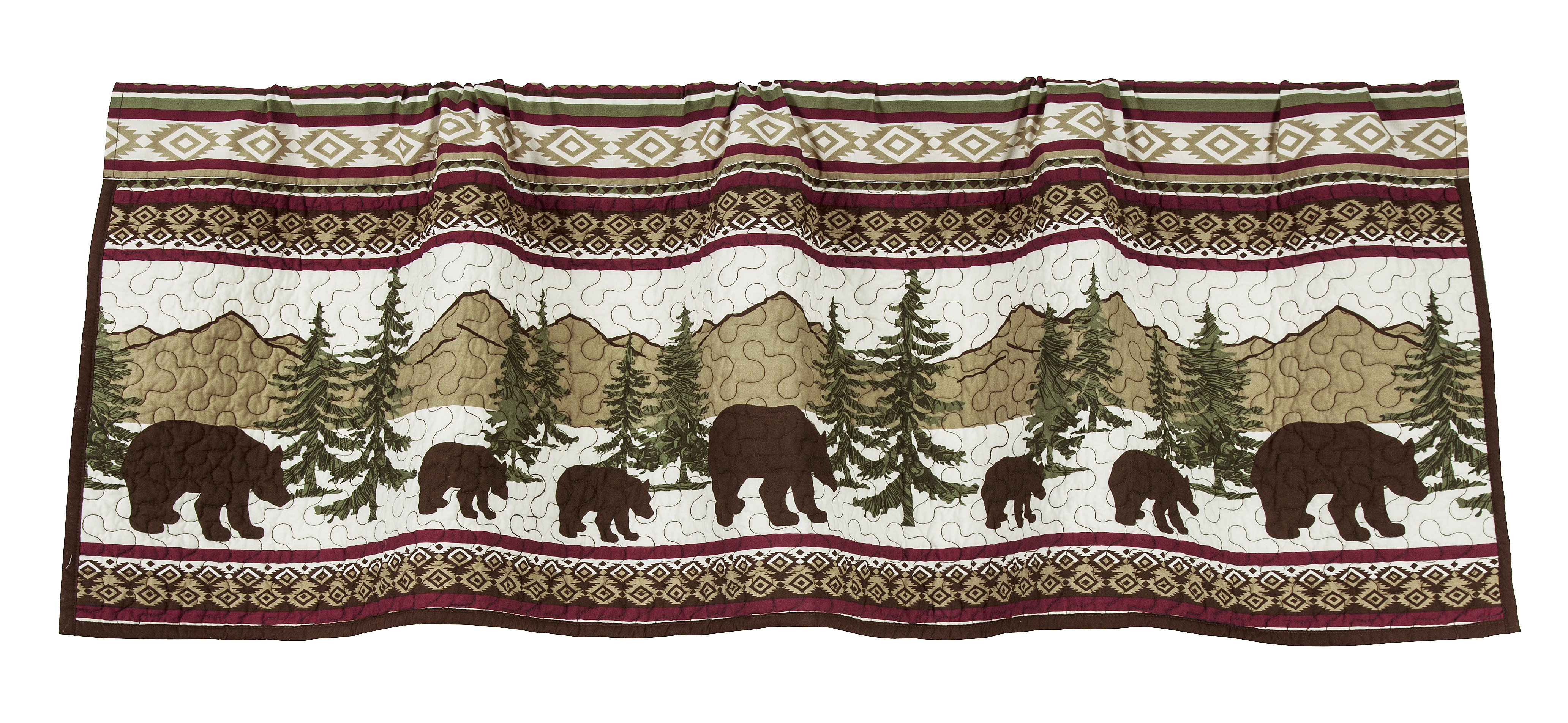 Paseo Road by HiEnd Accents Bear Trail Quilted 56" Window Valance | Wayfair