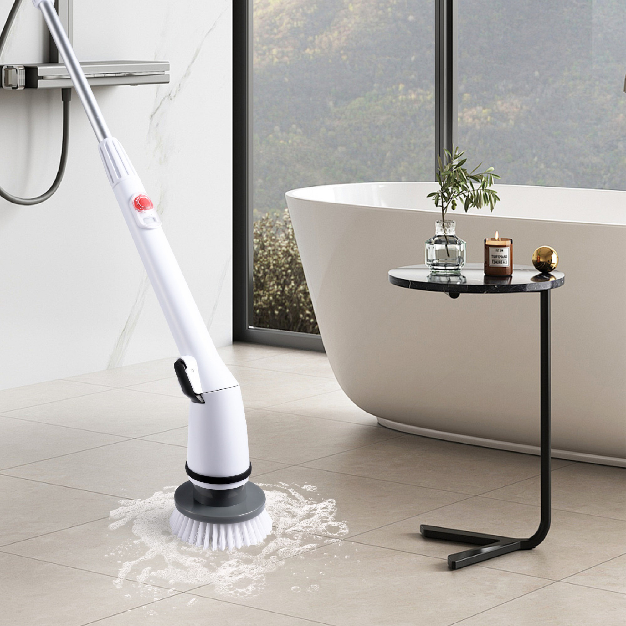 CLEANHOME Cordless Hand-Held 360° Rotating Electric Scrubber with 3 ...