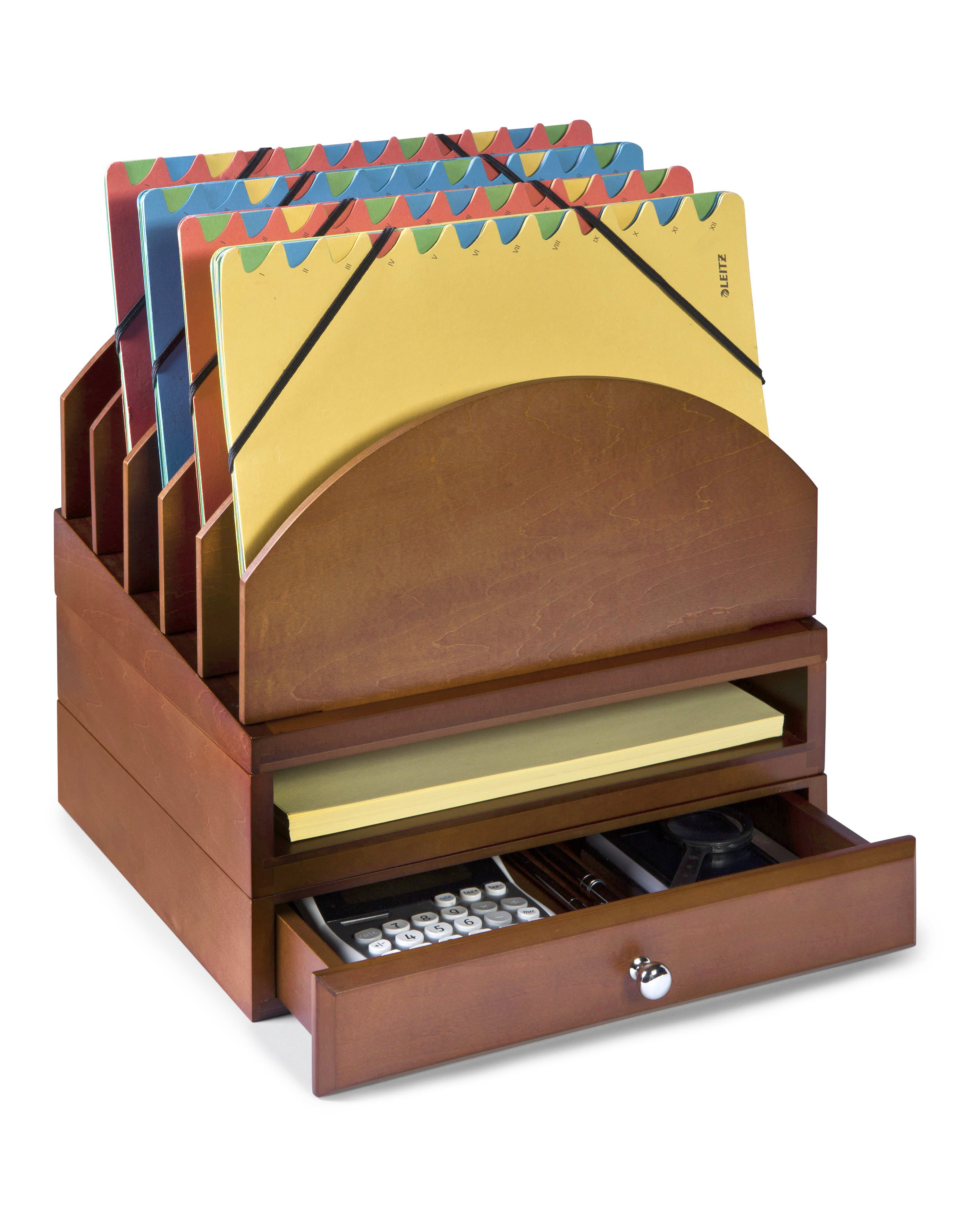 Darby Home Co Beaumys Stacking Wood Desk Organizers Step Up File/Tray ...