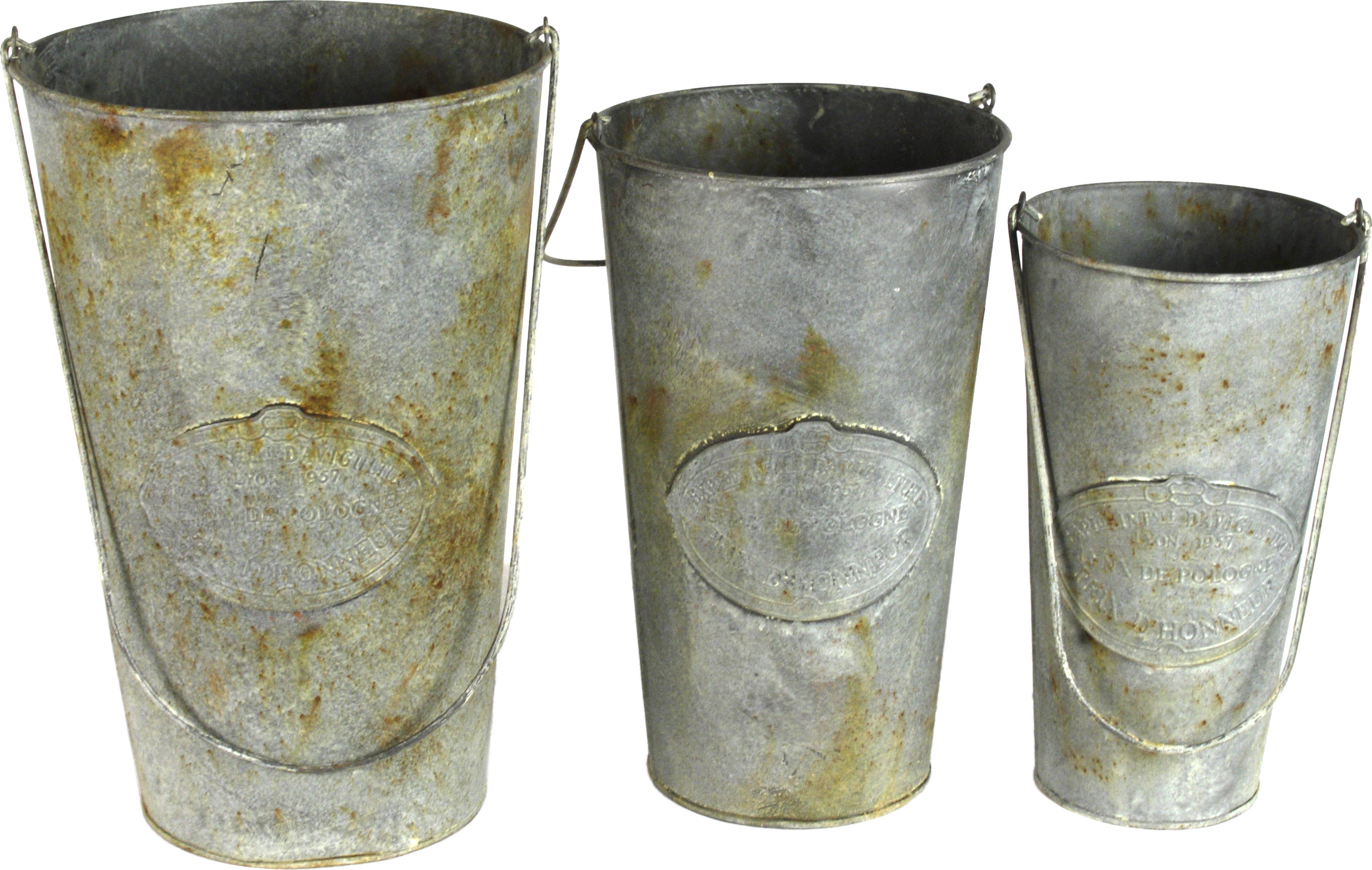 Zentique 3 Piece Metal Bucket Set | Wayfair