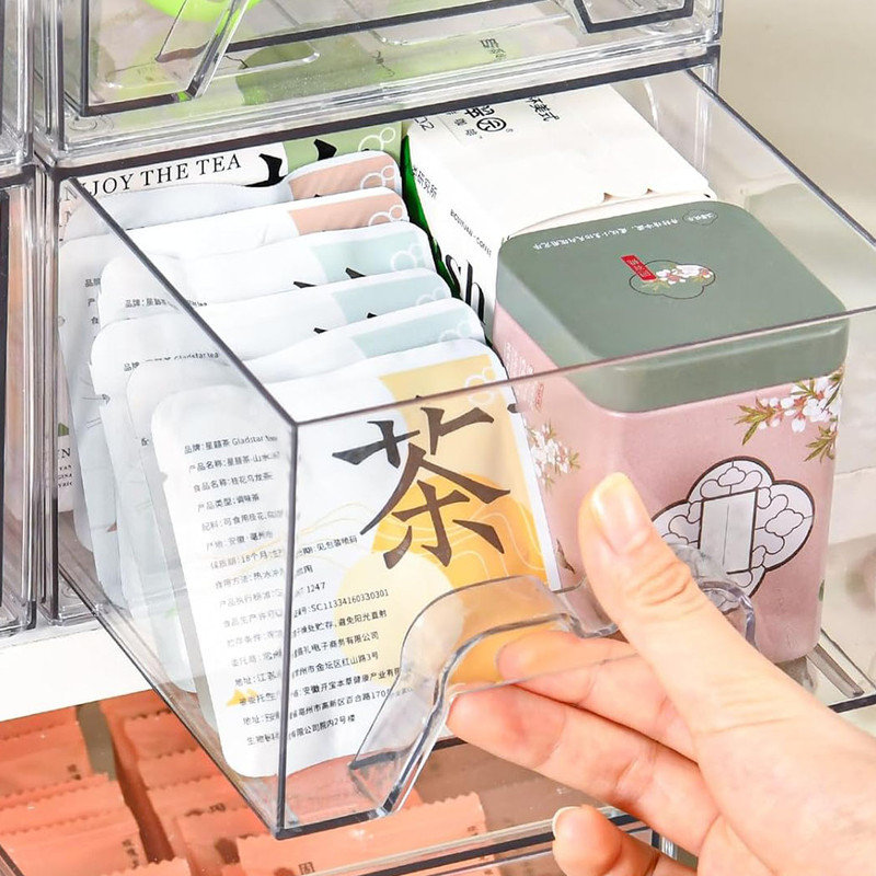 Rebrilliant 6 Pack Stackable Storage Drawers, Clear Plastic Pull Out ...