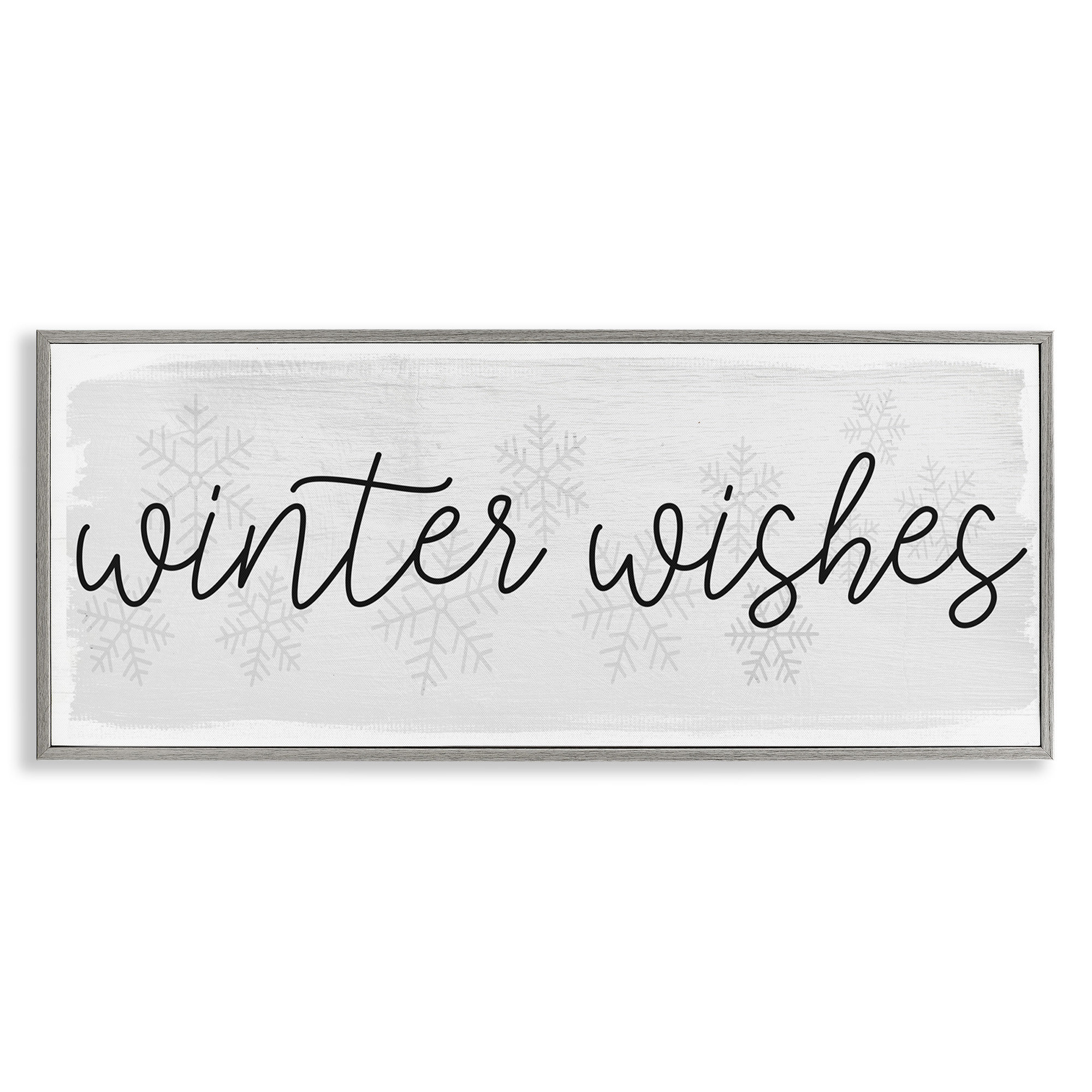 Stupell Industries Winter Wishes Sentiments Geometric Snow Flakes ...