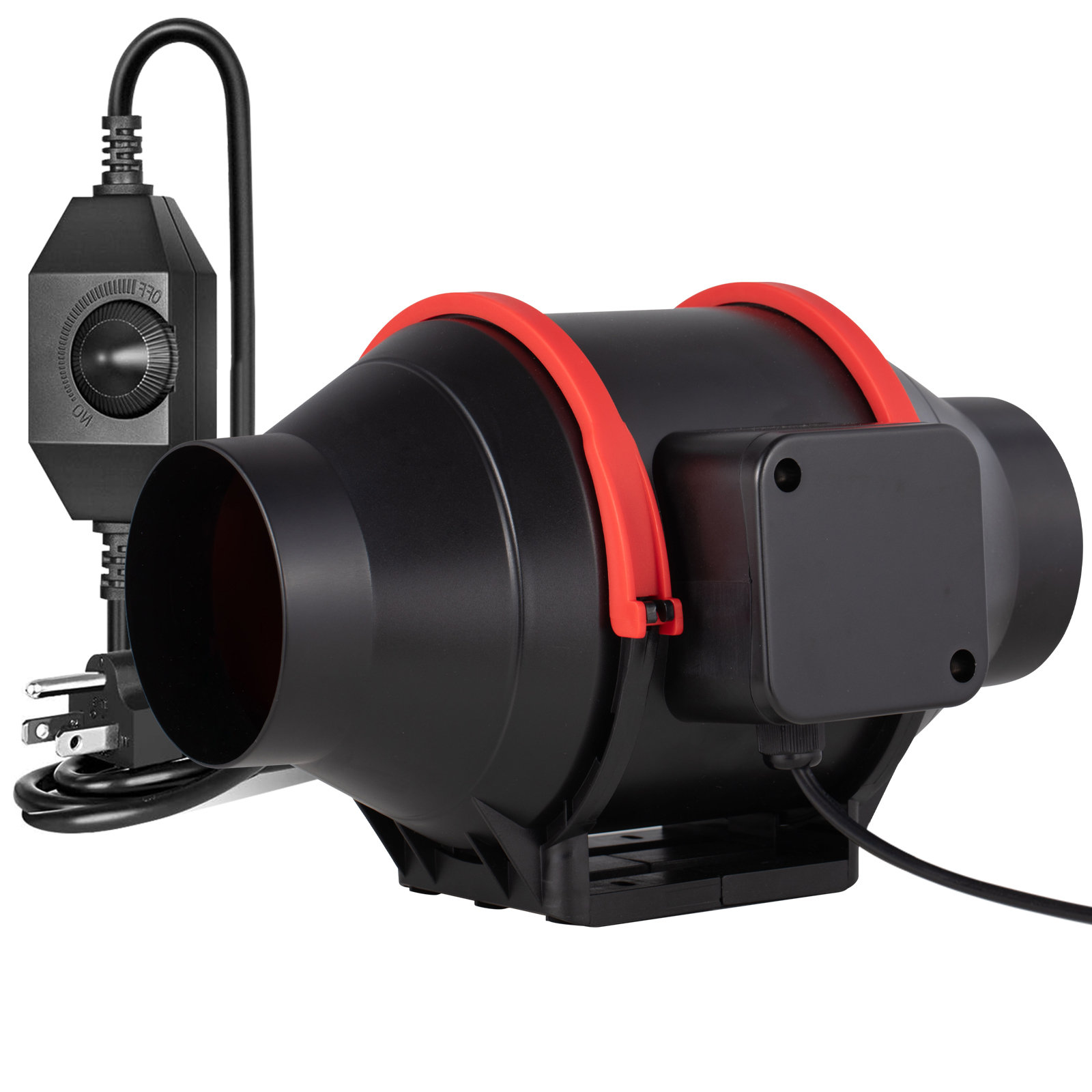 Kulamoon 4 Inch 195 Cfm Inline Duct Ventilation Fan Air Circulation ...