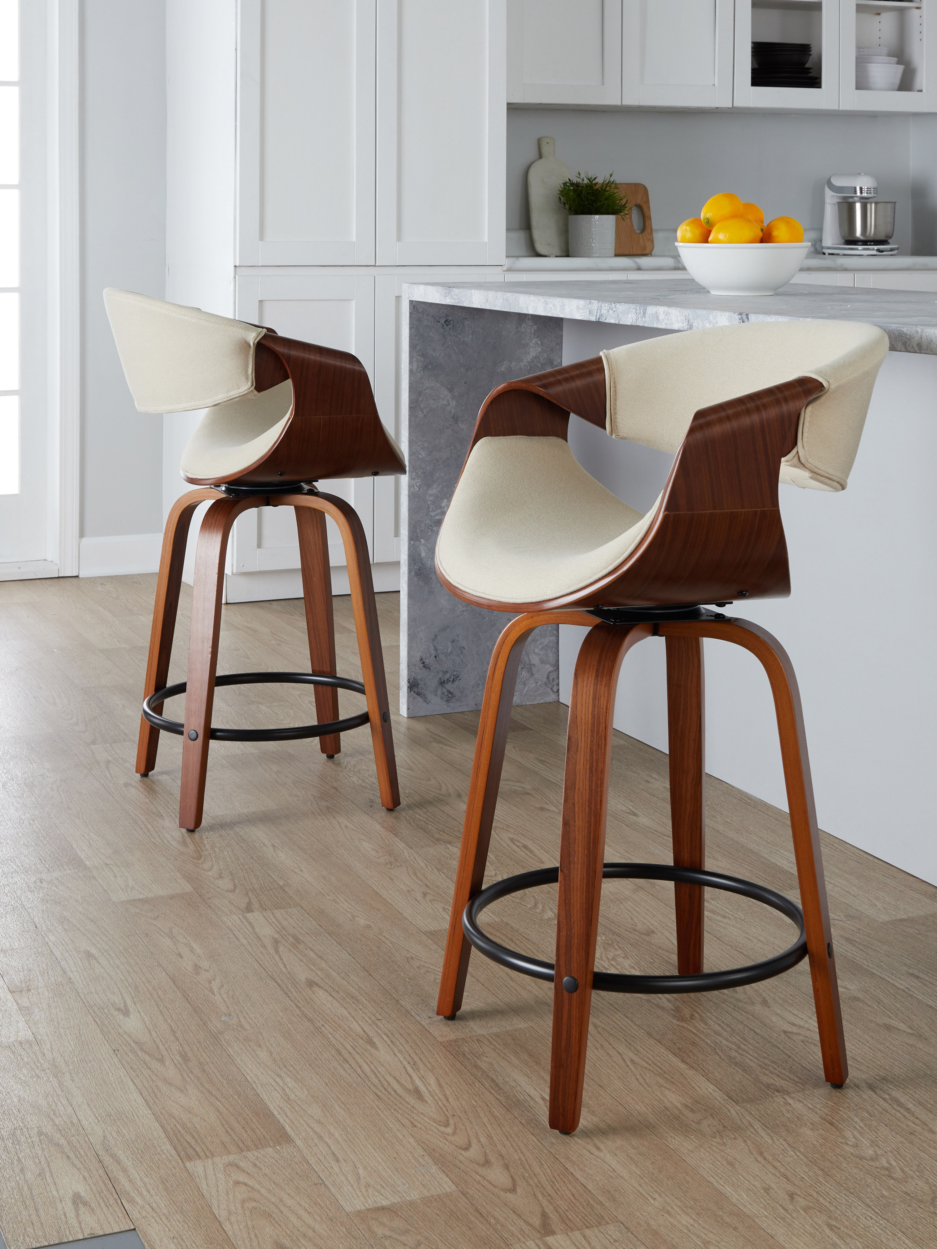 Corrigan Studio® Curvini 24" Mid-Century Modern Fixed-Height Counter ...