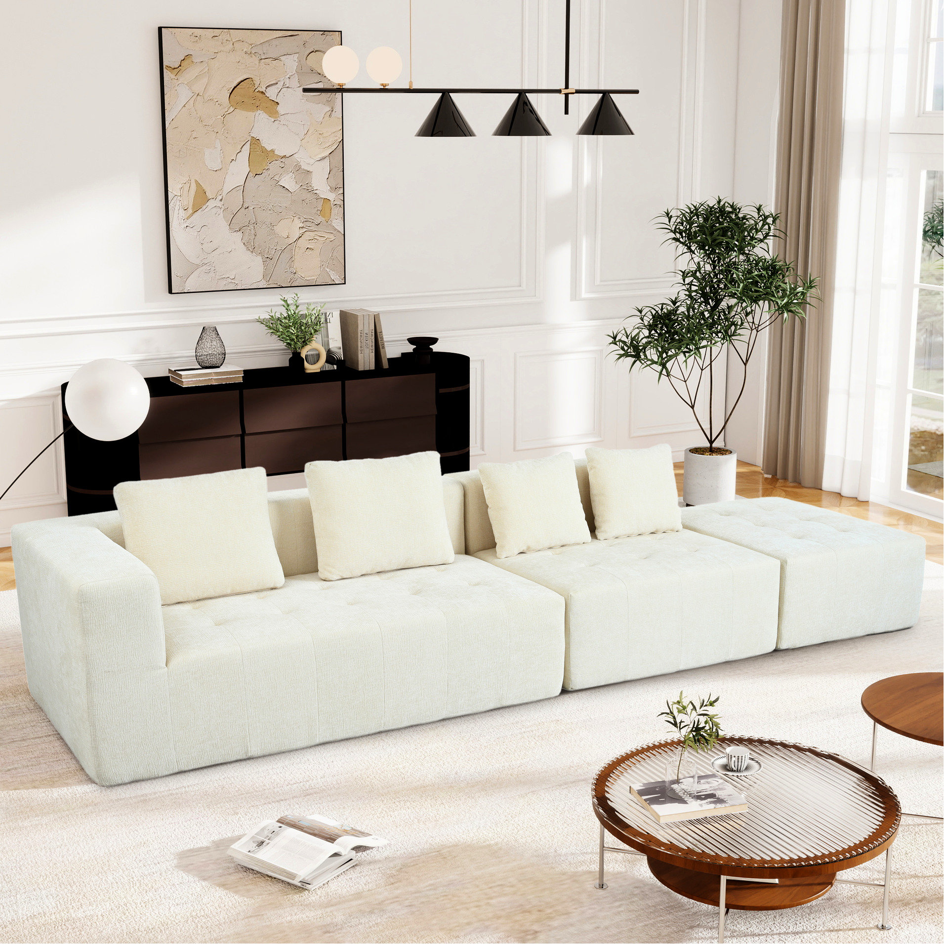 Brayden Studio® Modern Beige , 3, High Sponge Fill, Exquisite Design For A Luxurious Living ...