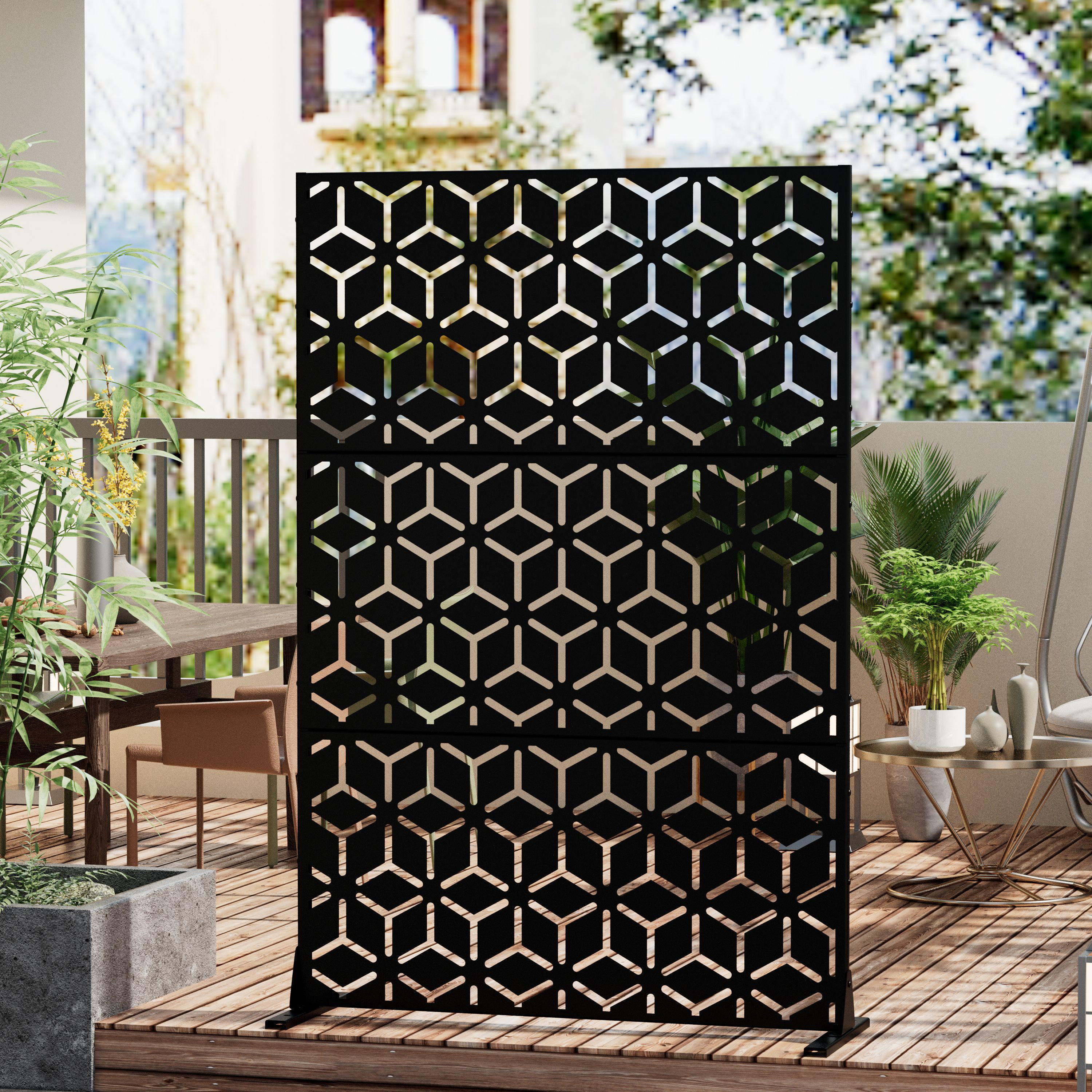 Dovelina Outdoor Metal Privacy Screen | Wayfair