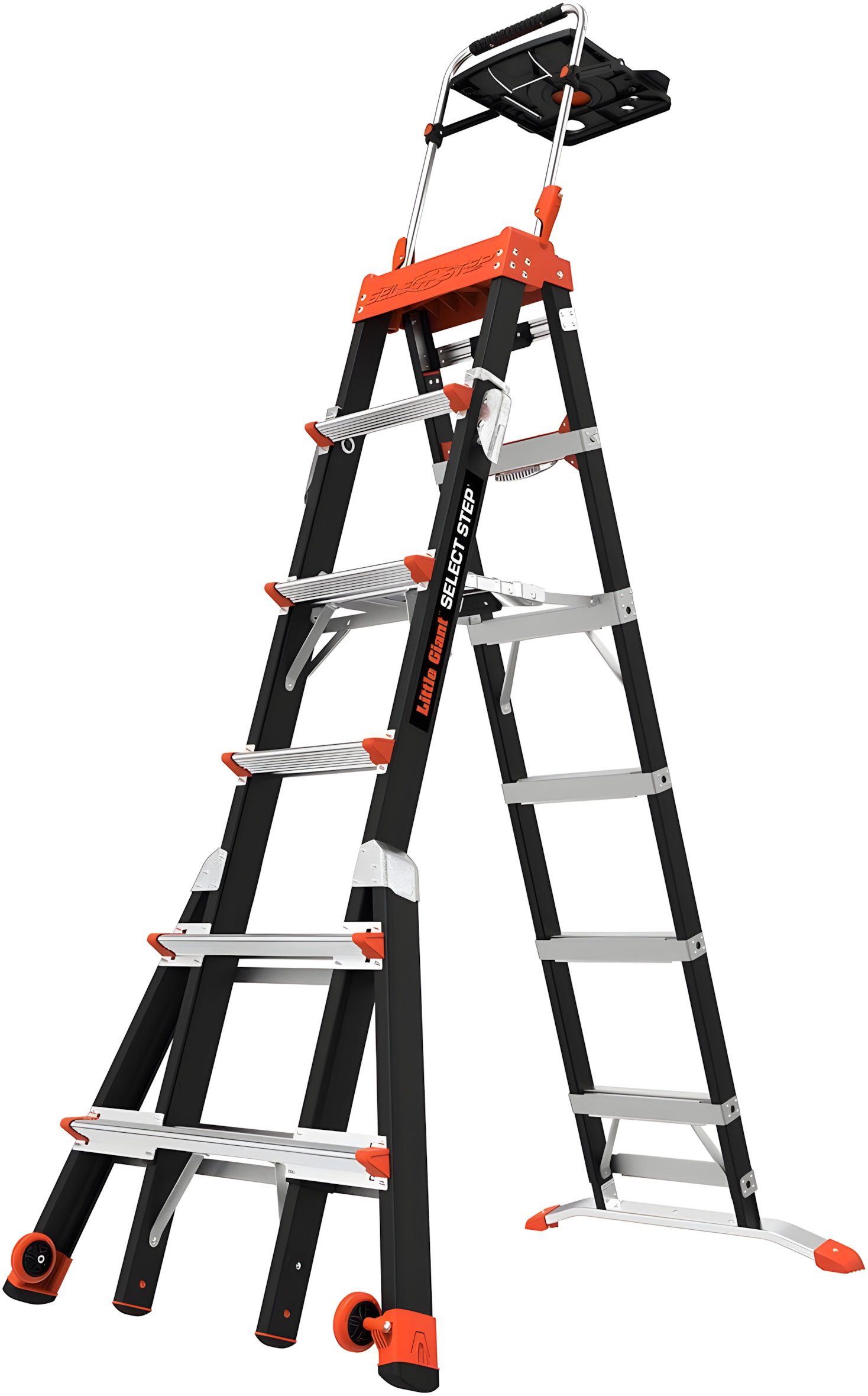 Hokku Designs Adjustable Fibreglass Stepladder With Rock Locks, Type Iaa 375 Lbs Weight Capacity ...