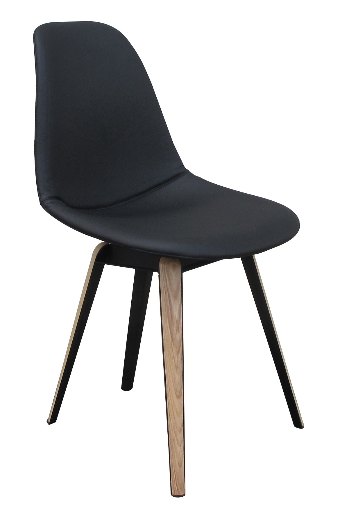 Modern Chairs USA Slice Genuine Leather Upholstered Side chair in Black ...