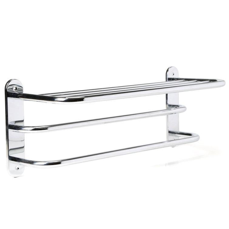 Gatco Wall Mounted Stainless Steel Towel Rack with 2 Towel Bars | 3 ...