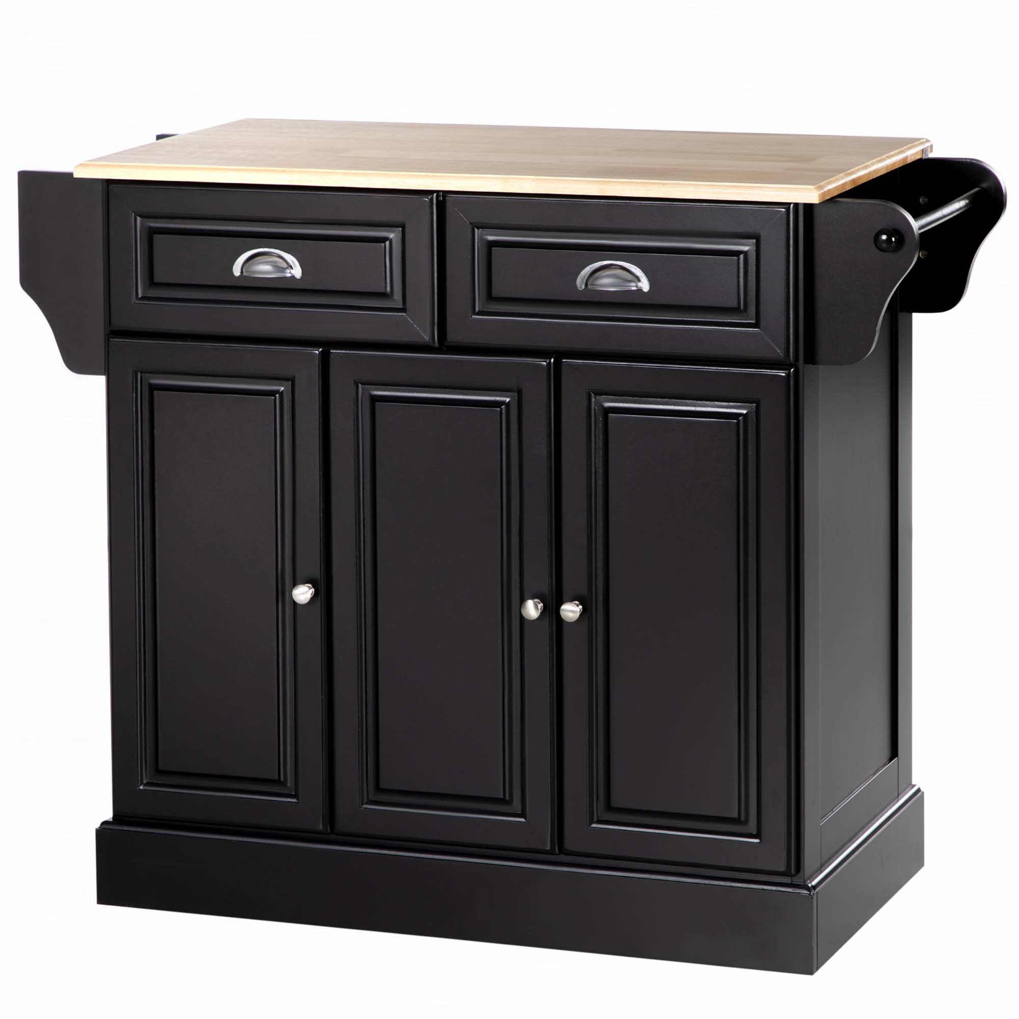 Latitude Run® Kitchen Cart With Wheels And Wood Countertop | Wayfair