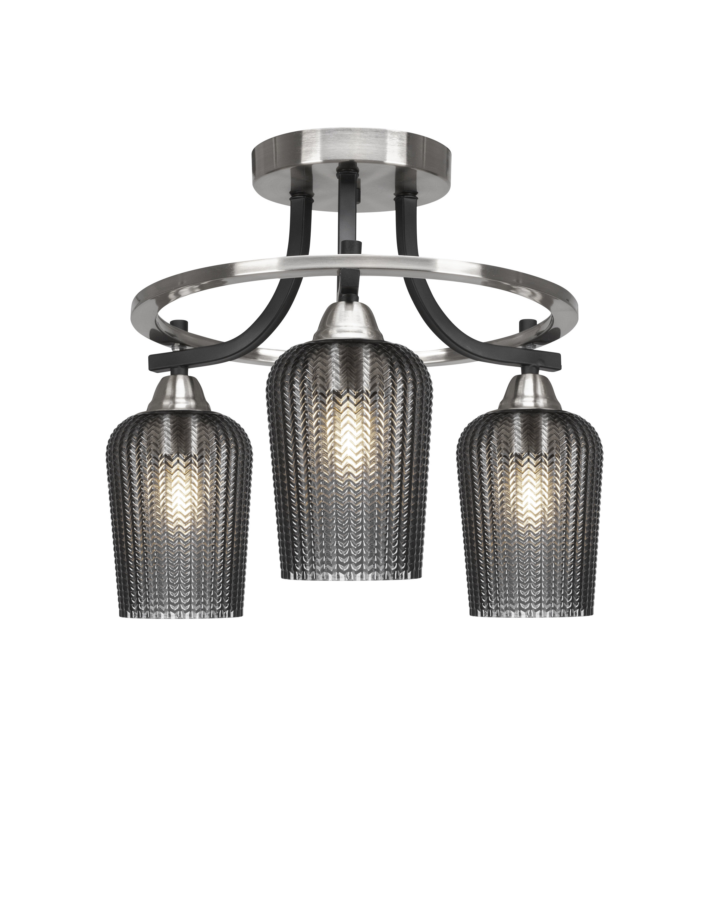Ebern Designs Ceciel Paramount 3 Light Semi-Flush With 5" Textured ...