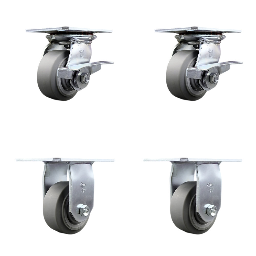 Service Caster 4 Piece Thermoplastic Caster Set | Wayfair