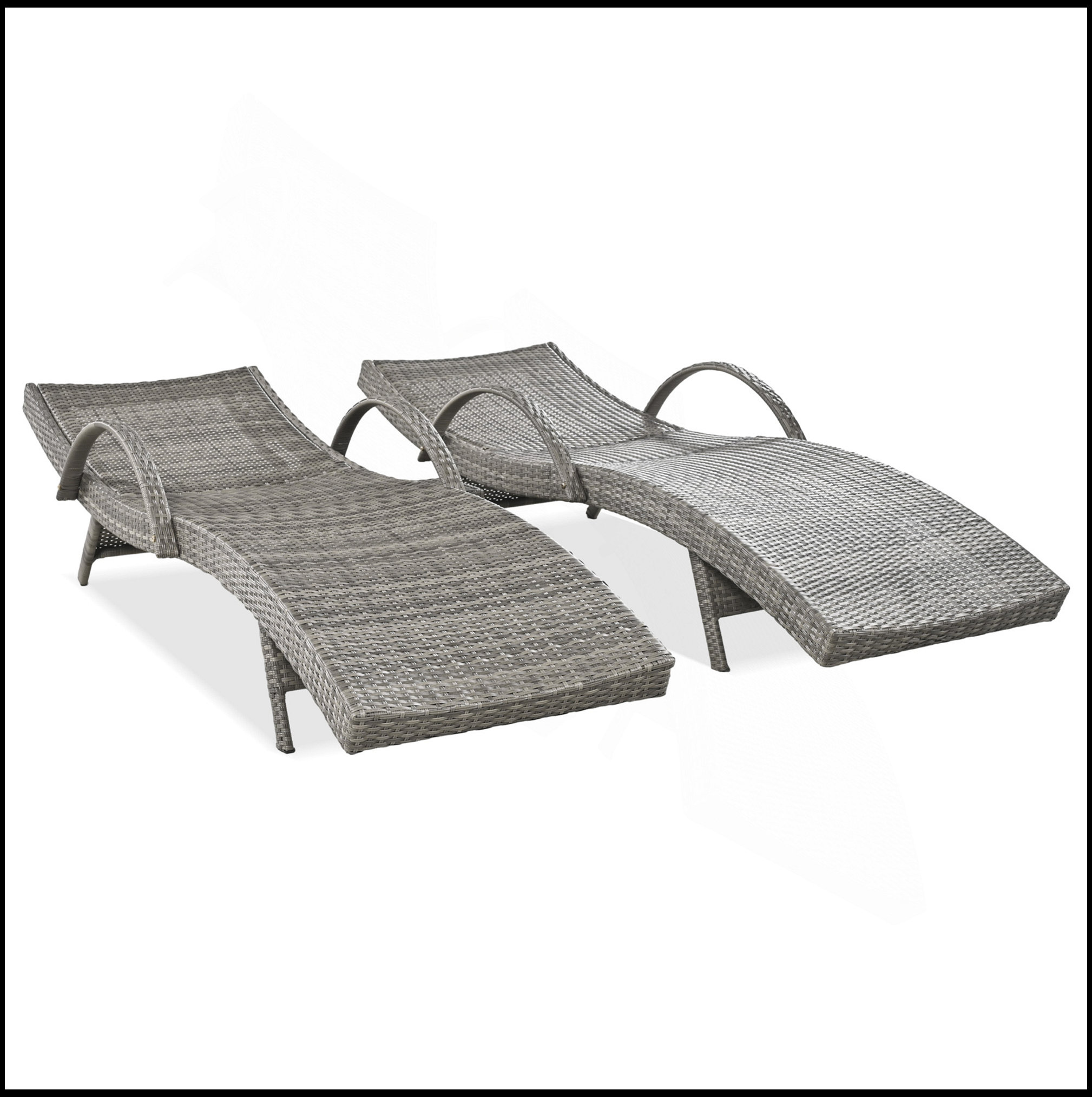 Latitude Run® 80'' Outdoor Wicker Chaise Lounge Chairs Set Of 2, Patio ...