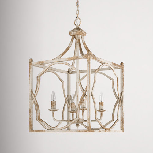 Kelly Clarkson Home Boston 4 - Light Antique Ivory Lantern Pendant ...