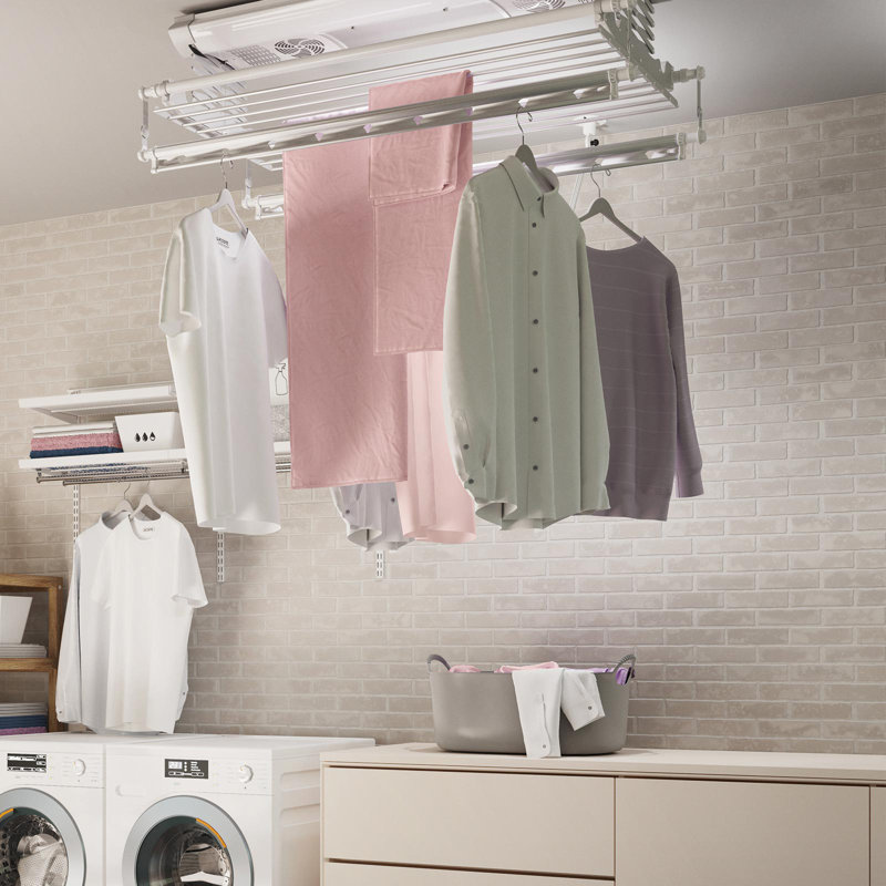 Rebrilliant Ceiling-Mounted Clothes Drying Rack, Vertical Retractable ...