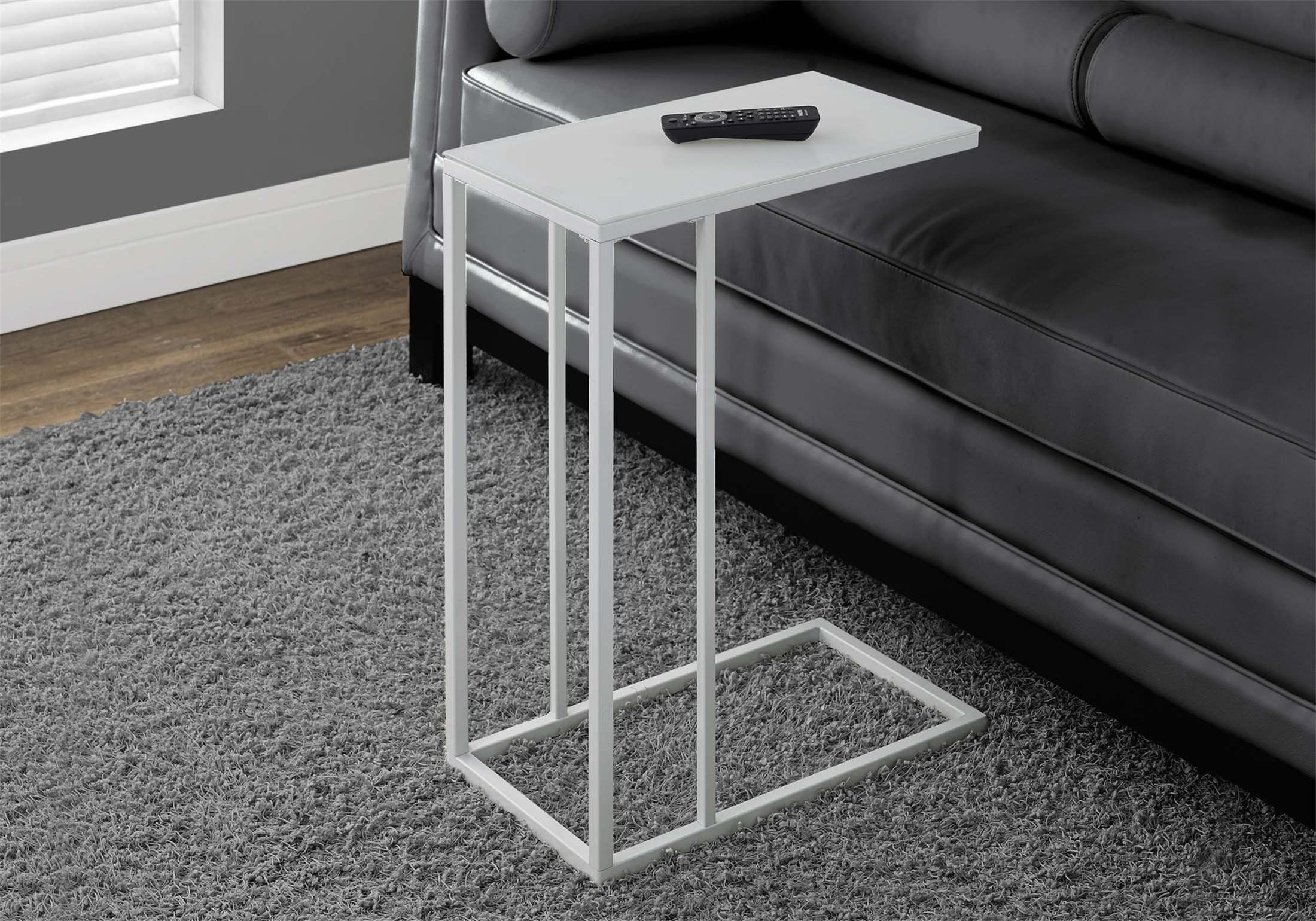 c shaped side table chrome