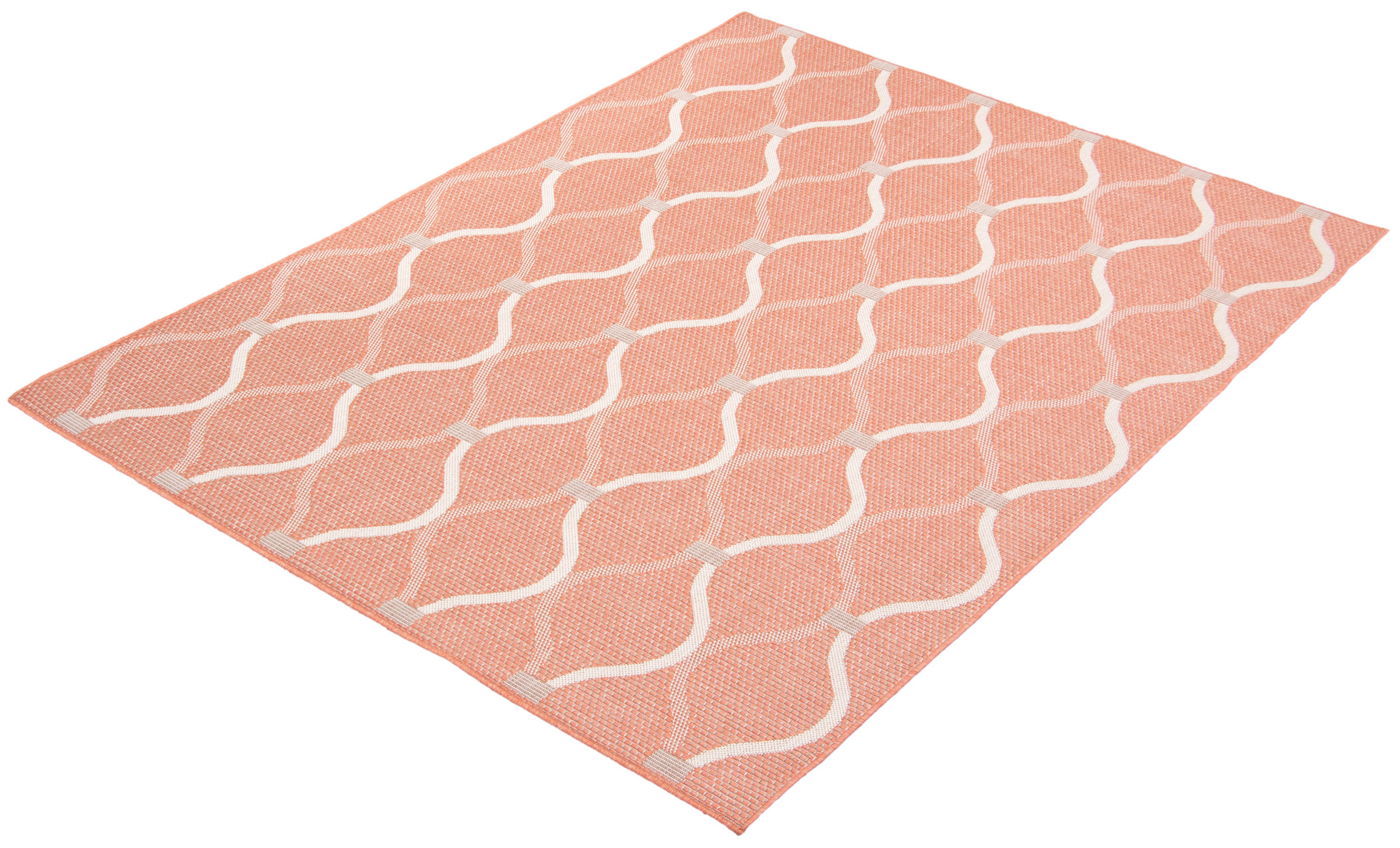 Breakwater Bay Jianyu Geometric Coral/White/Gray Indoor / Outdoor Area ...