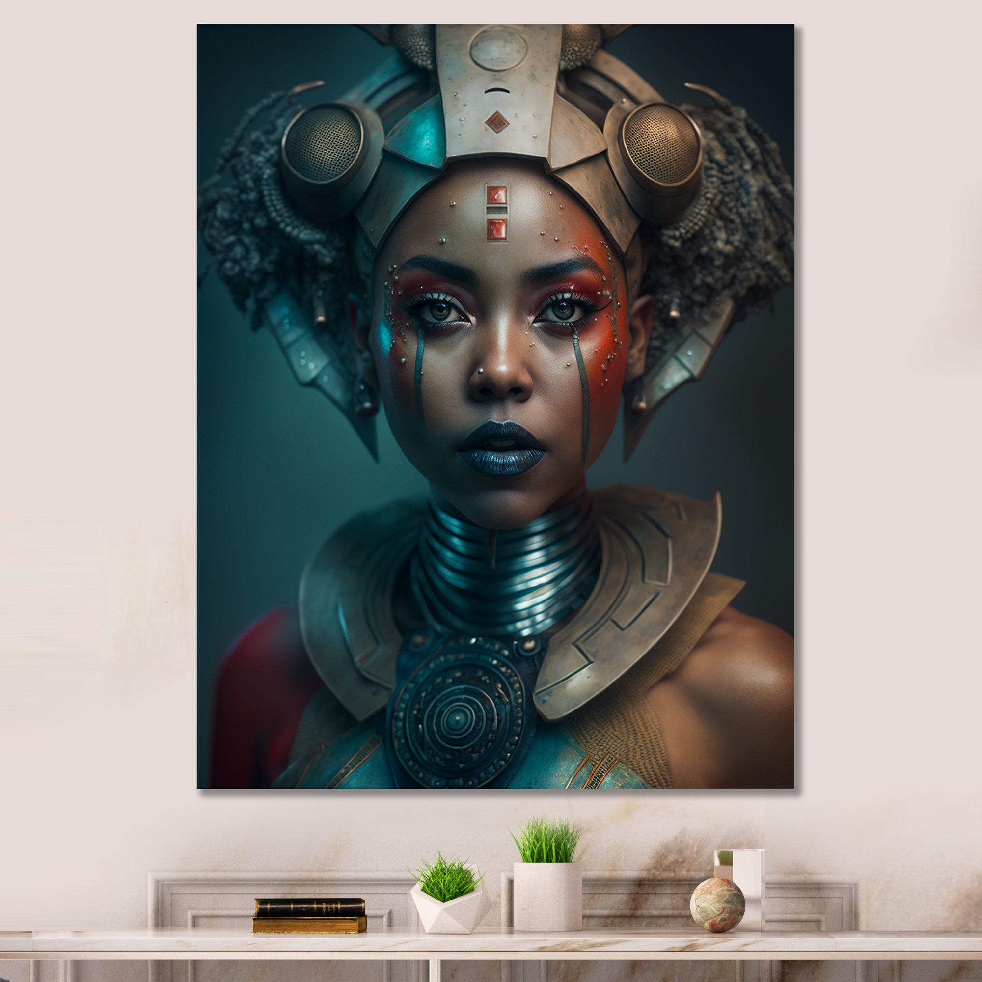 Dakota Fields " Futuristic African American Warrior " on Canvas | Wayfair