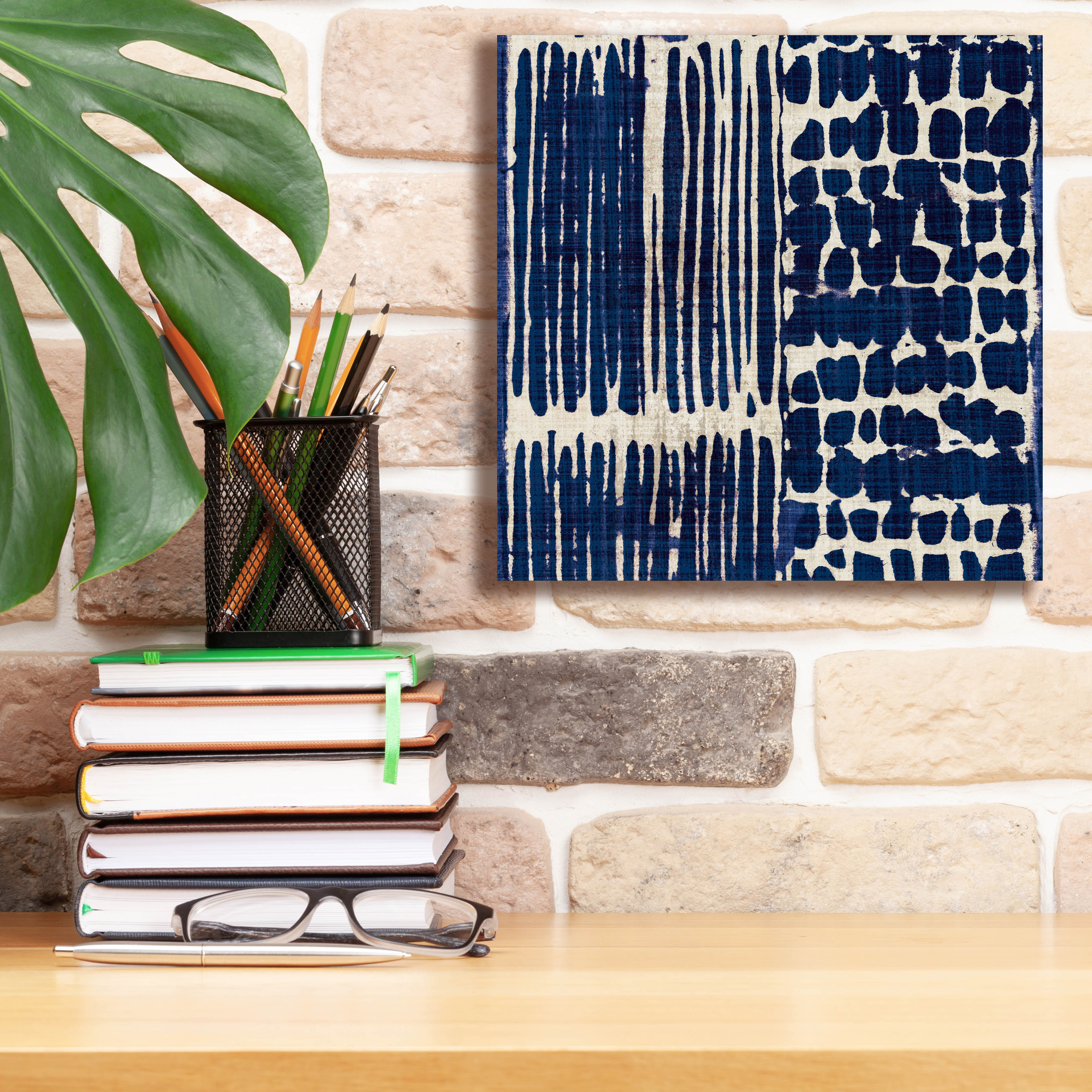 Epic Graffiti 'Indigo Batik 3' by Wild Apple Portfolio Canvas Wall Art ...