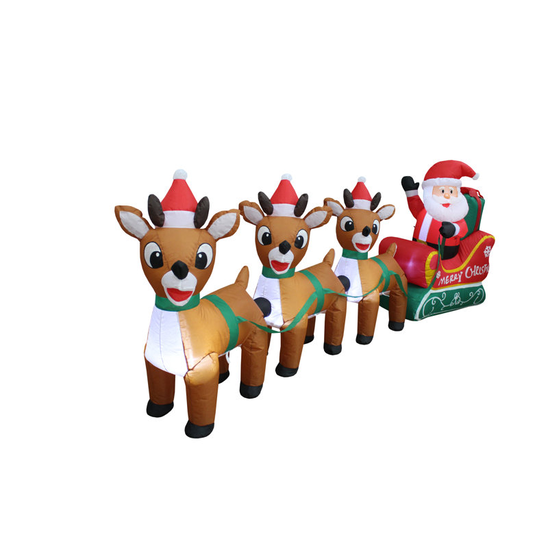 The Holiday Aisle® 8 Foot Long Lighted Christmas Inflatable Santa Claus ...