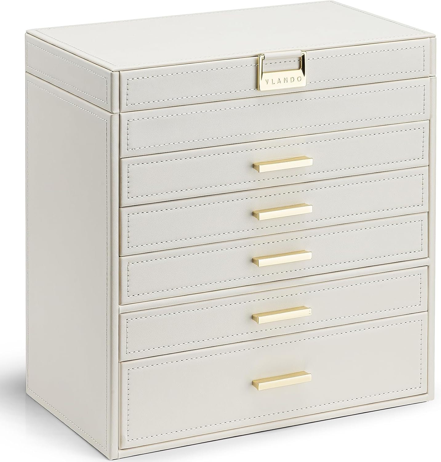 Everly Quinn 6 Layer Jewelry Box Organizer With Adjustable Compartments ...