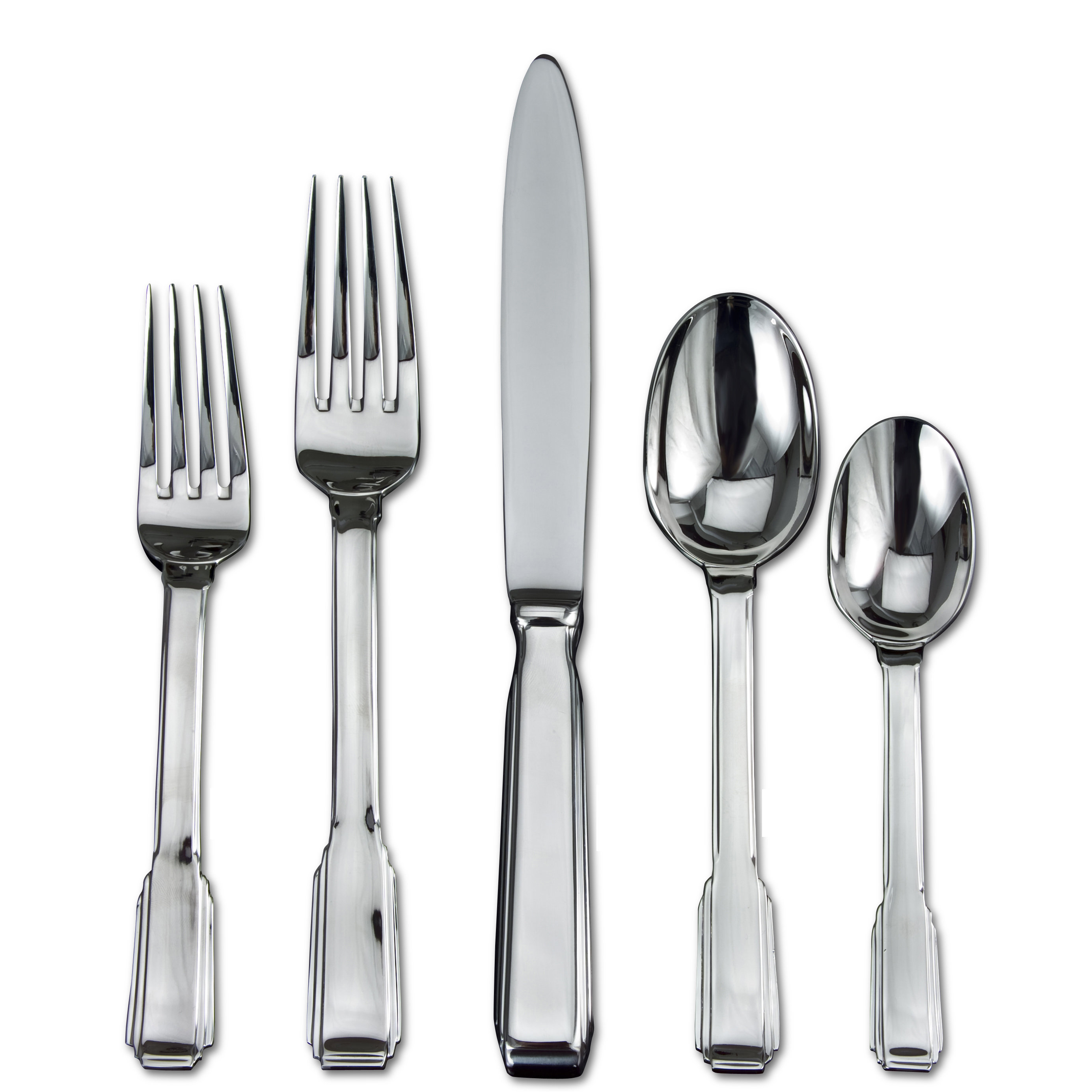 Ricci Argentieri Art Deco 20 Piece 18/10 Stainless Steel Flatware Set ...