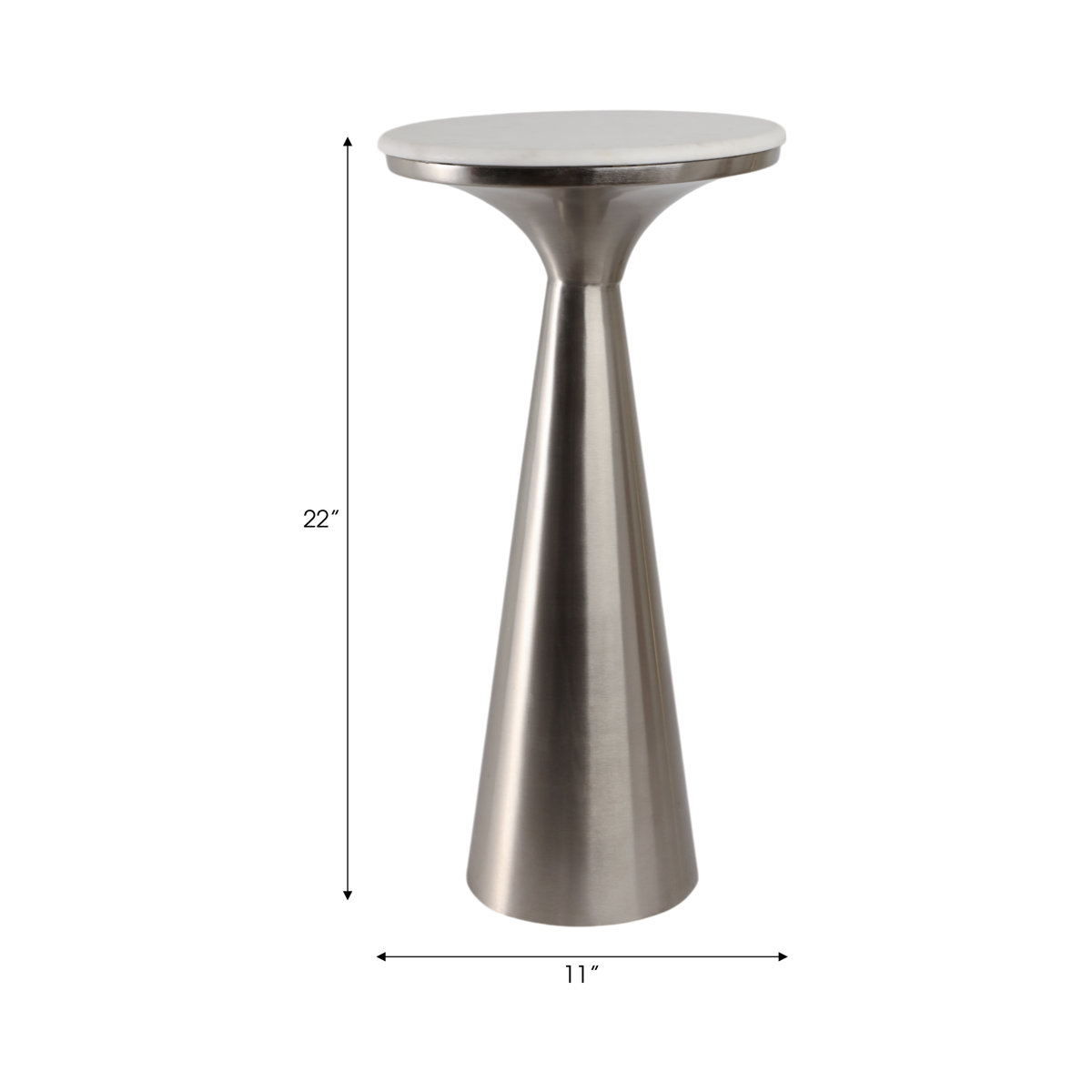Everly Quinn Modern Metal And Marble Accent Table, Round Side Table ...