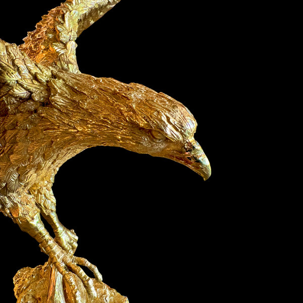 US CHANDELIER Golden Soaring Hawk Sculpture – A Rare Handmade Italian ...