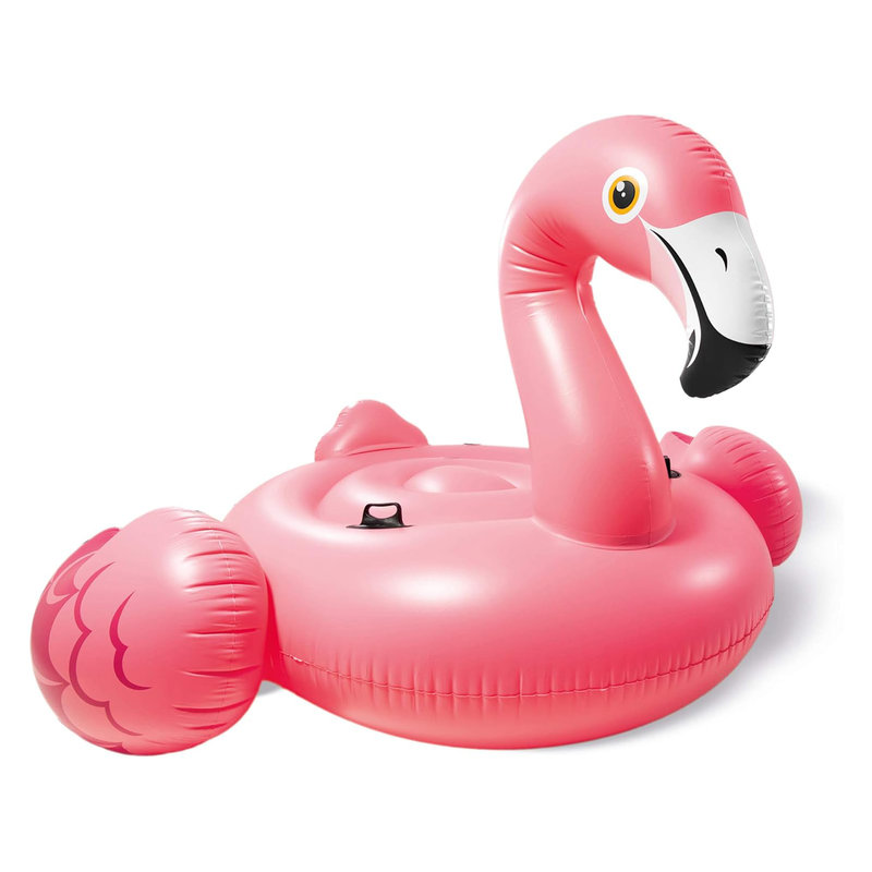 Kovity Giant Inflatable 80 Inch Mega Flamingo Island Ride On Swimming ...