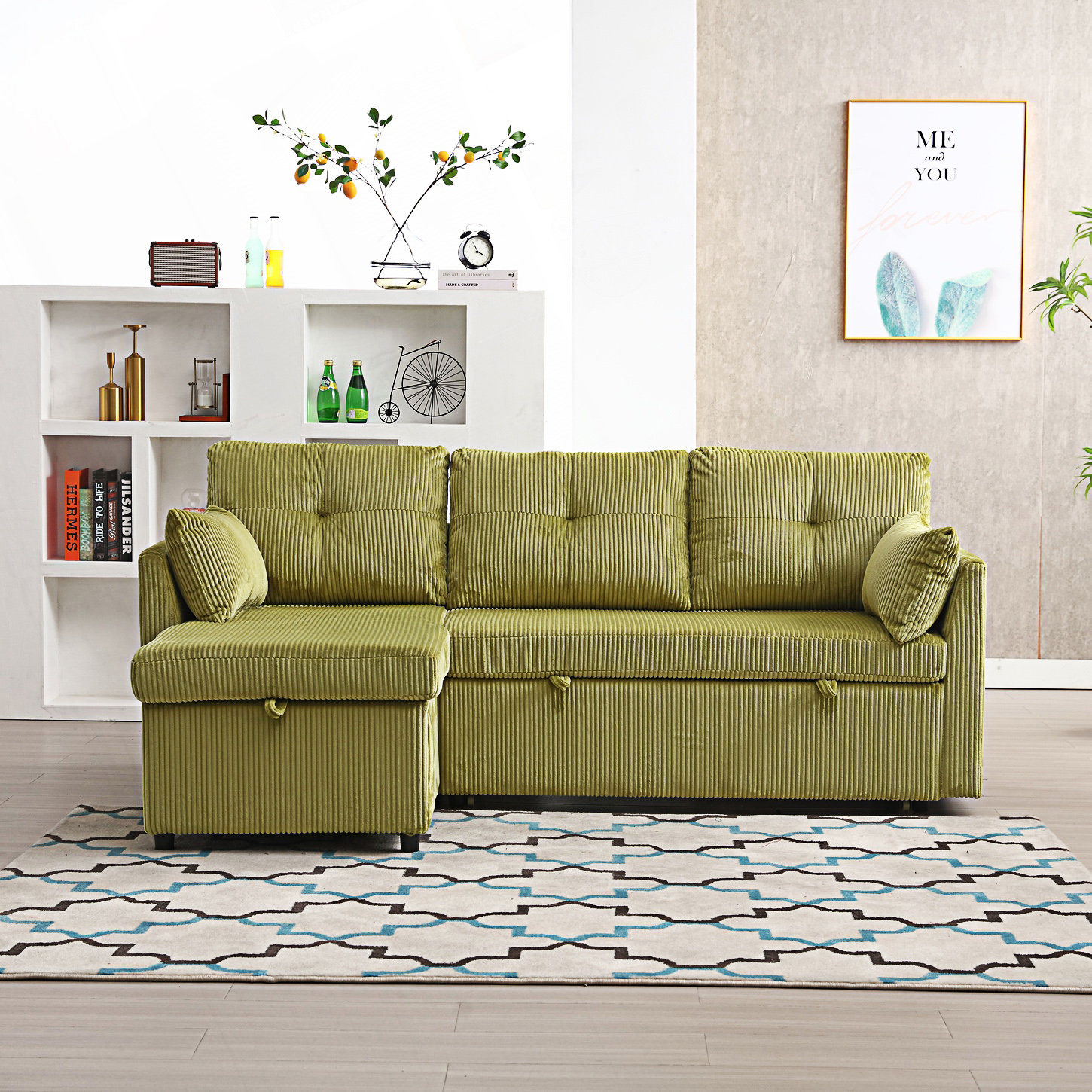 Latitude Run® Modular L-Shaped Sofa, Modular Long Sofa With Reversible ...