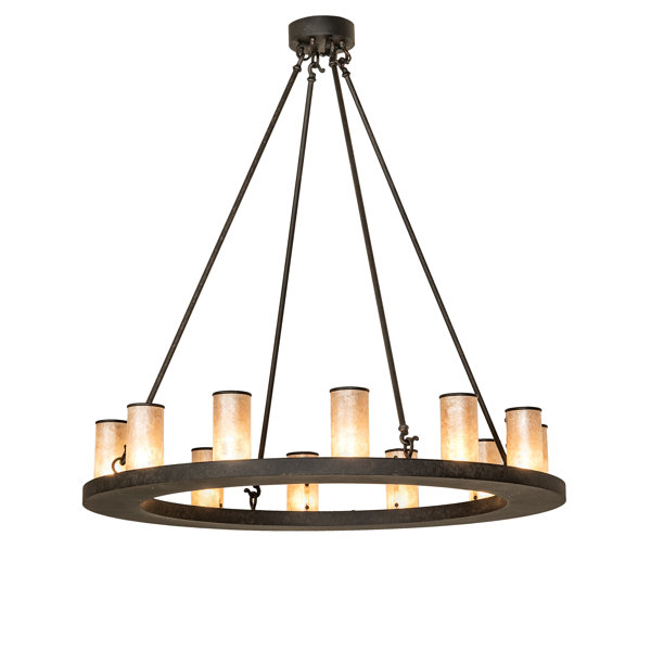 Gracie Oaks Tennill 12 - Light Wagon Wheel Chandelier | Wayfair