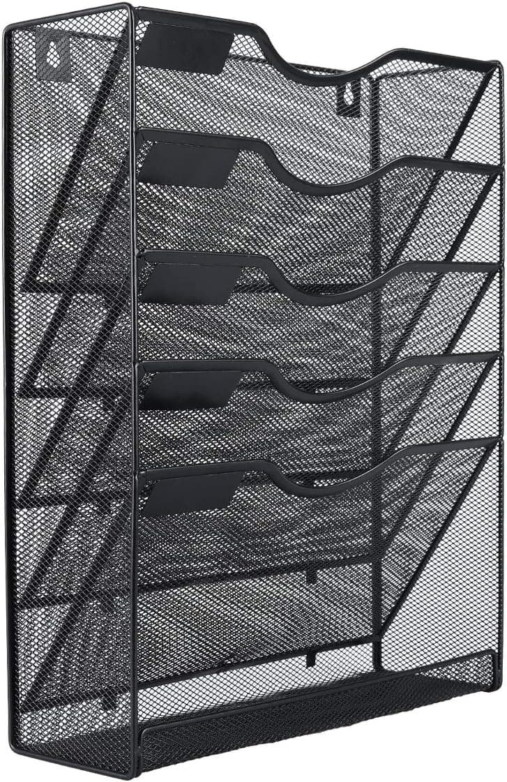 Brayden Studio® Black Mesh 5-Tier Wall File Organizer: Hanging Folder ...