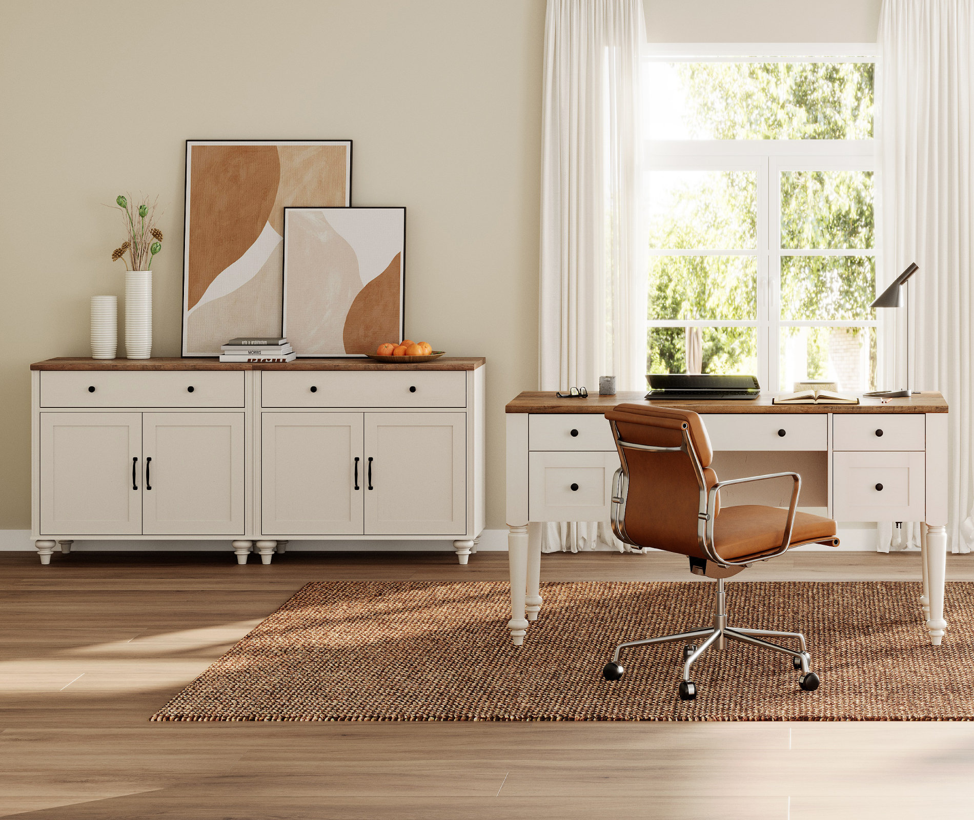Alcott Hill® 2 - Piece Office Set, 56" Executive Desk & Set Of 2 ...