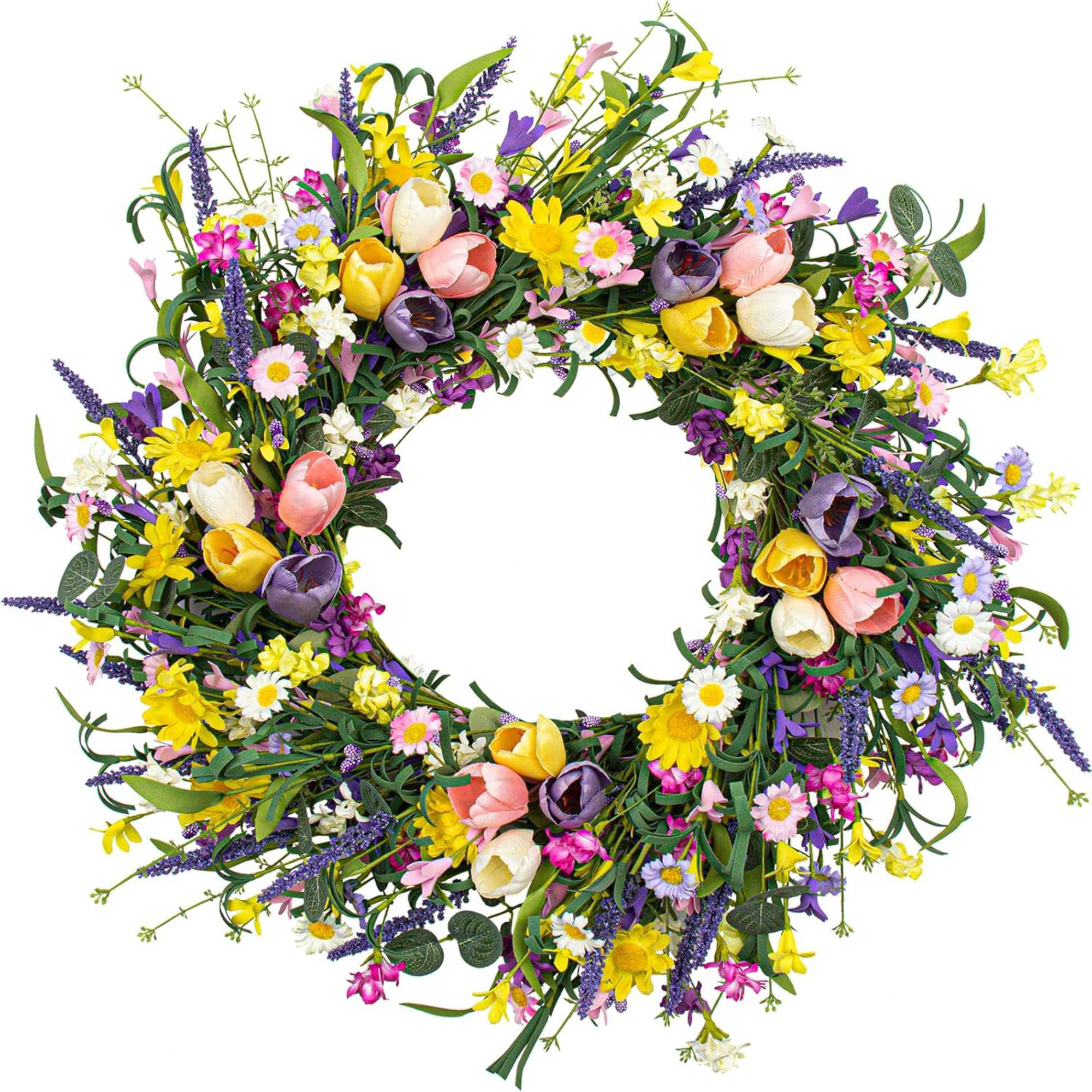 One Allium Way® Spring Wreath Indoor Summer Wreaths Artificial Spring ...