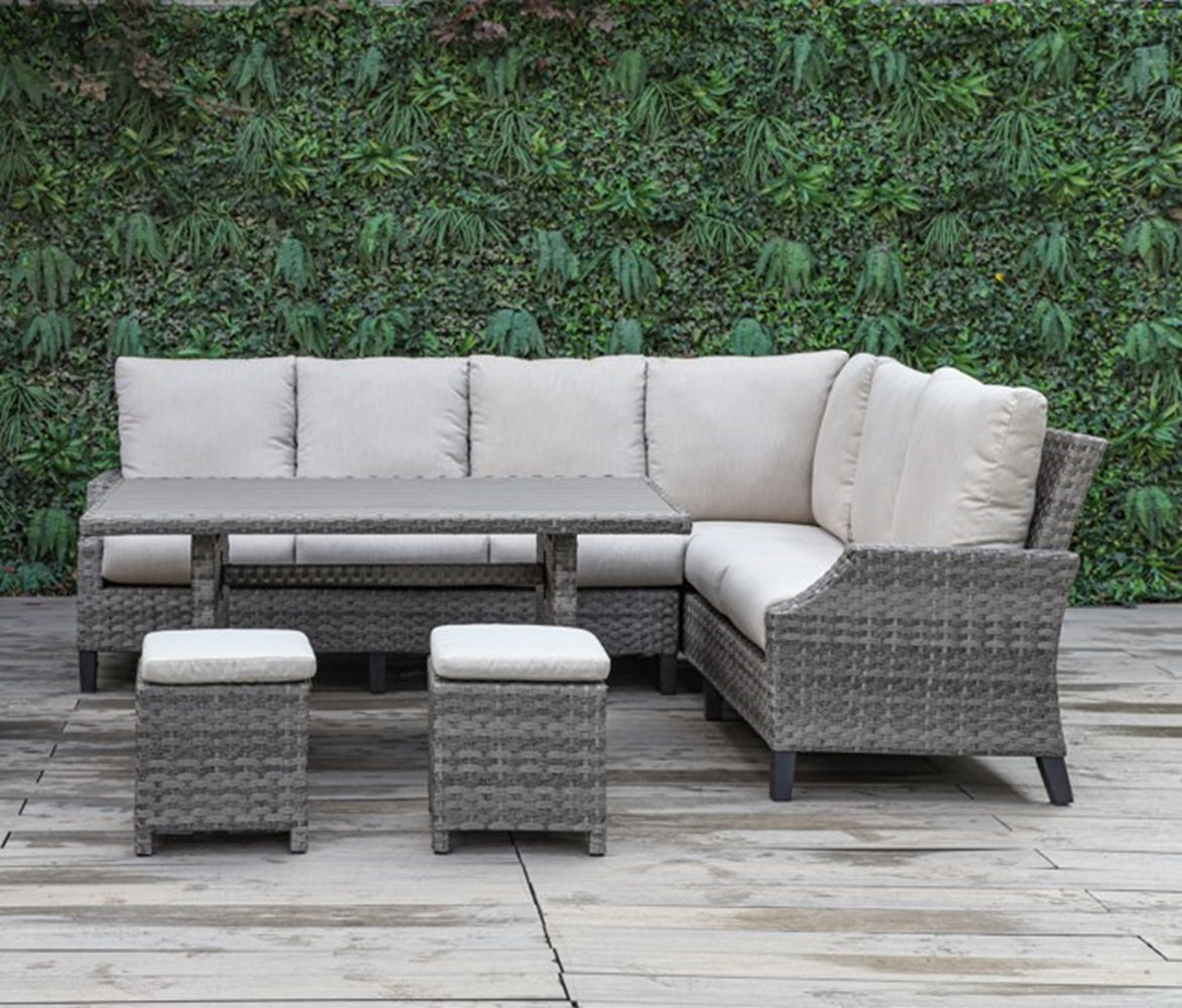 Lark Manor™ Summit 5 Piece Outdoor Banquette Dining Set | Wayfair