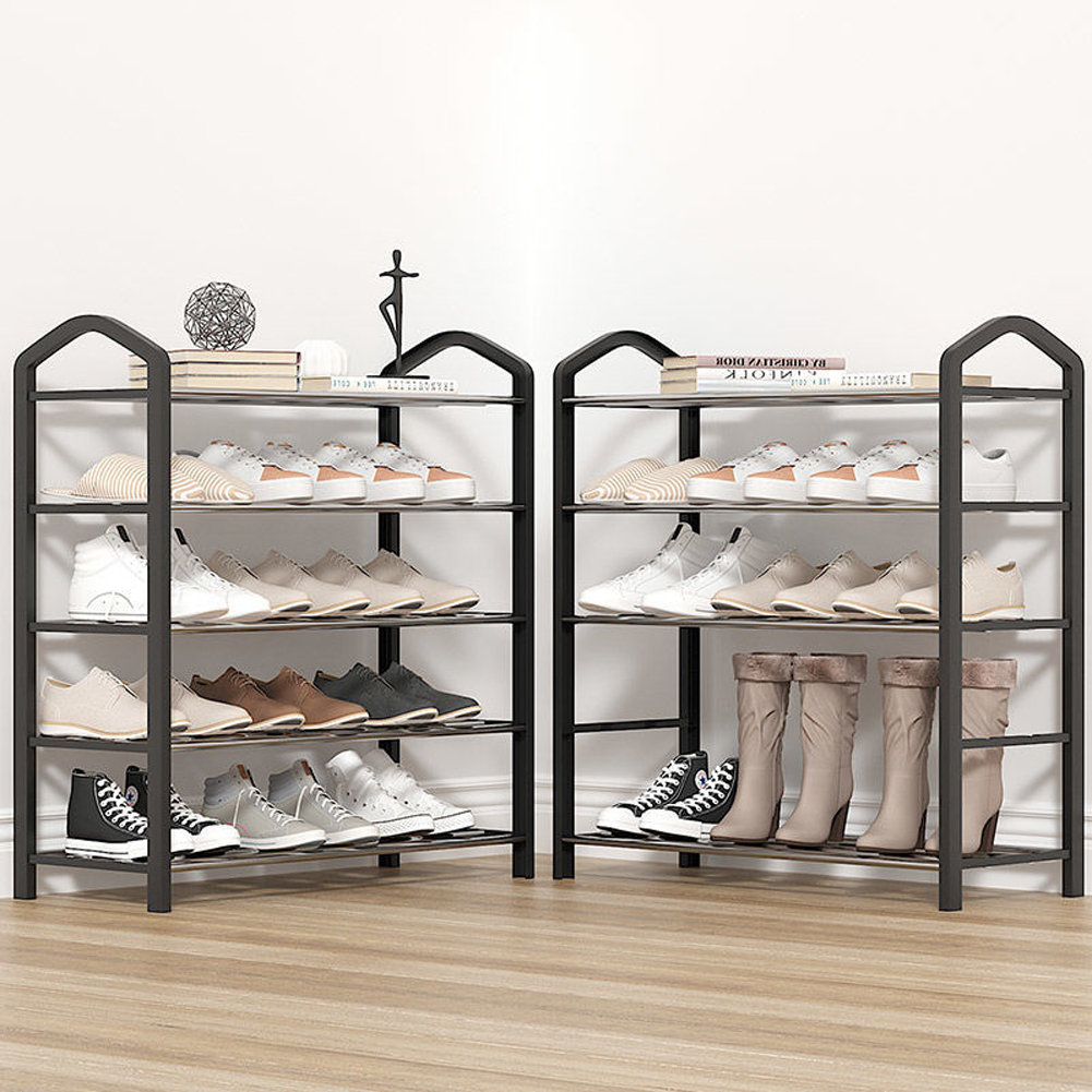 Winston Porter Hot Sale 5-Tier Stackable Shoe Rack Black Shoe Tower For ...
