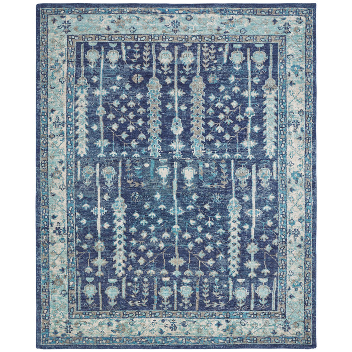 Madison Couture Rugs Maarja Wool Oriental Area Rug in Blue & Reviews ...