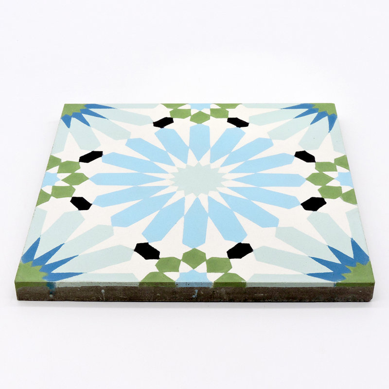 Moroccan Craft Masters 8" x 8" Cement Patterned Wall & Floor Tile | Wayfair