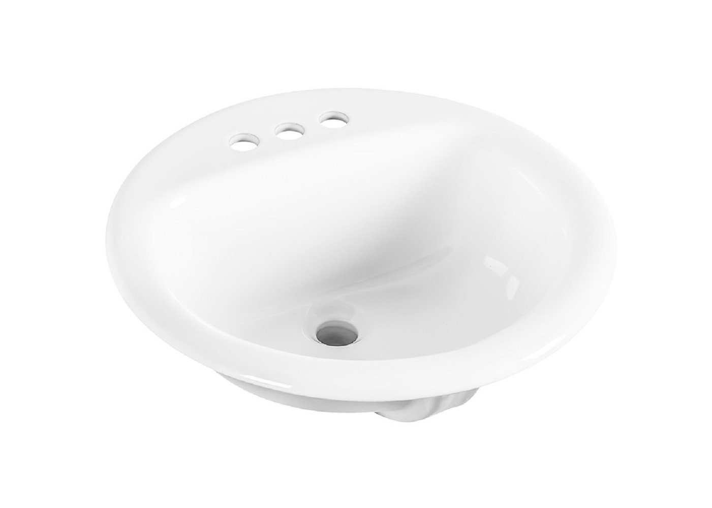Winfield products White Ceramic Circular Drop-in Bathroom Sink with ...