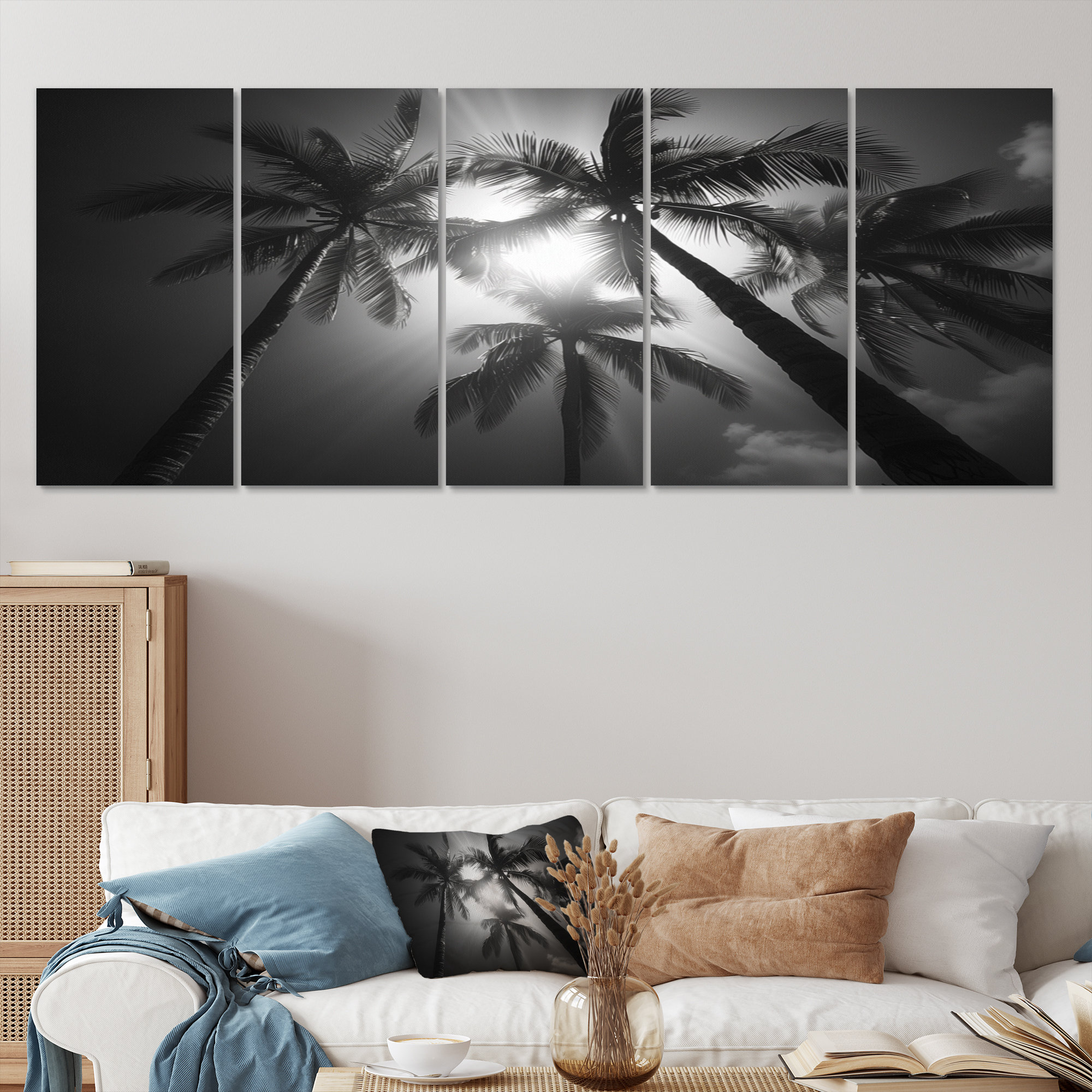 Bay Isle Home™ Monochrome Grey Palm Trees Elegant Silhouette - Palms ...