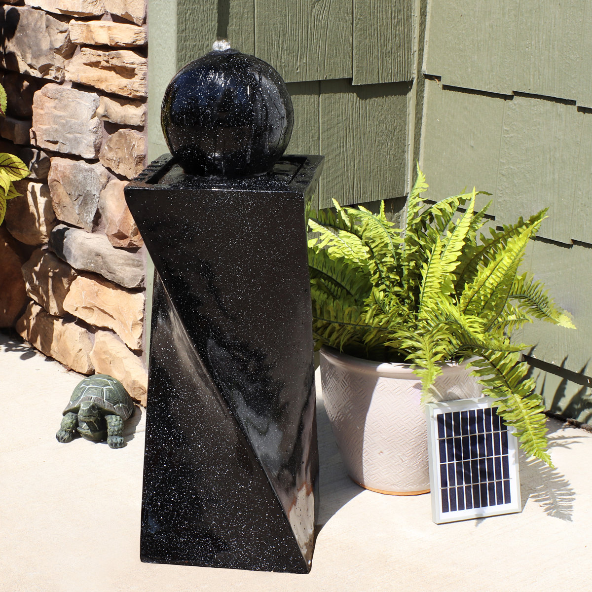 Mercury Row® Swilley Resin Solar Ball Fountain & Reviews | Wayfair