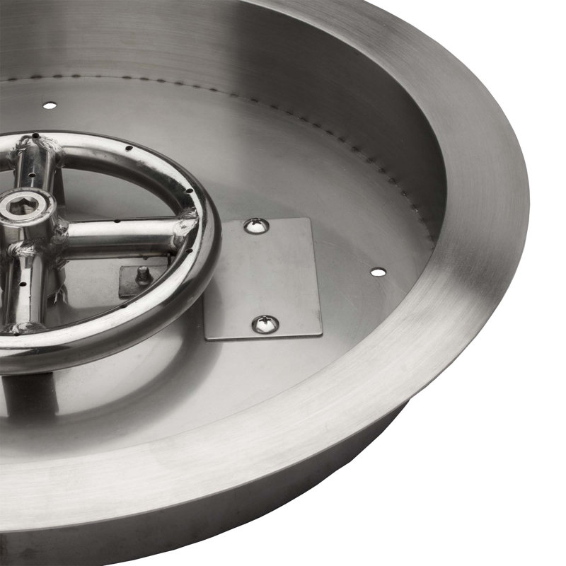 Celestial Fire Glass 13" Stainless Steel Round Drop-In Fire Pit Pan w ...