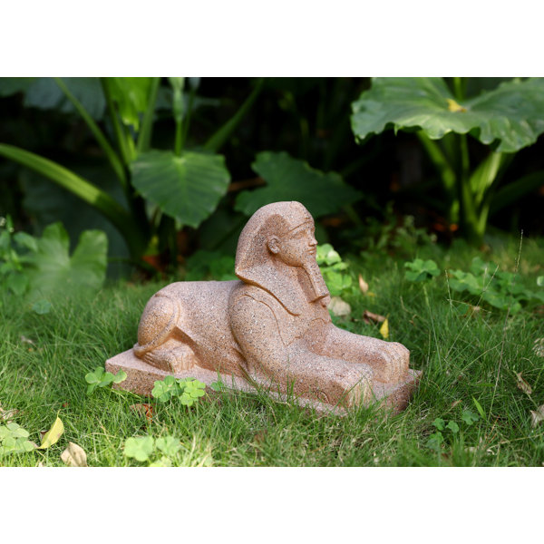 Trinx Alexane Solar Egypt Sphinx Outdoor Garden Statue with Spotlight ...