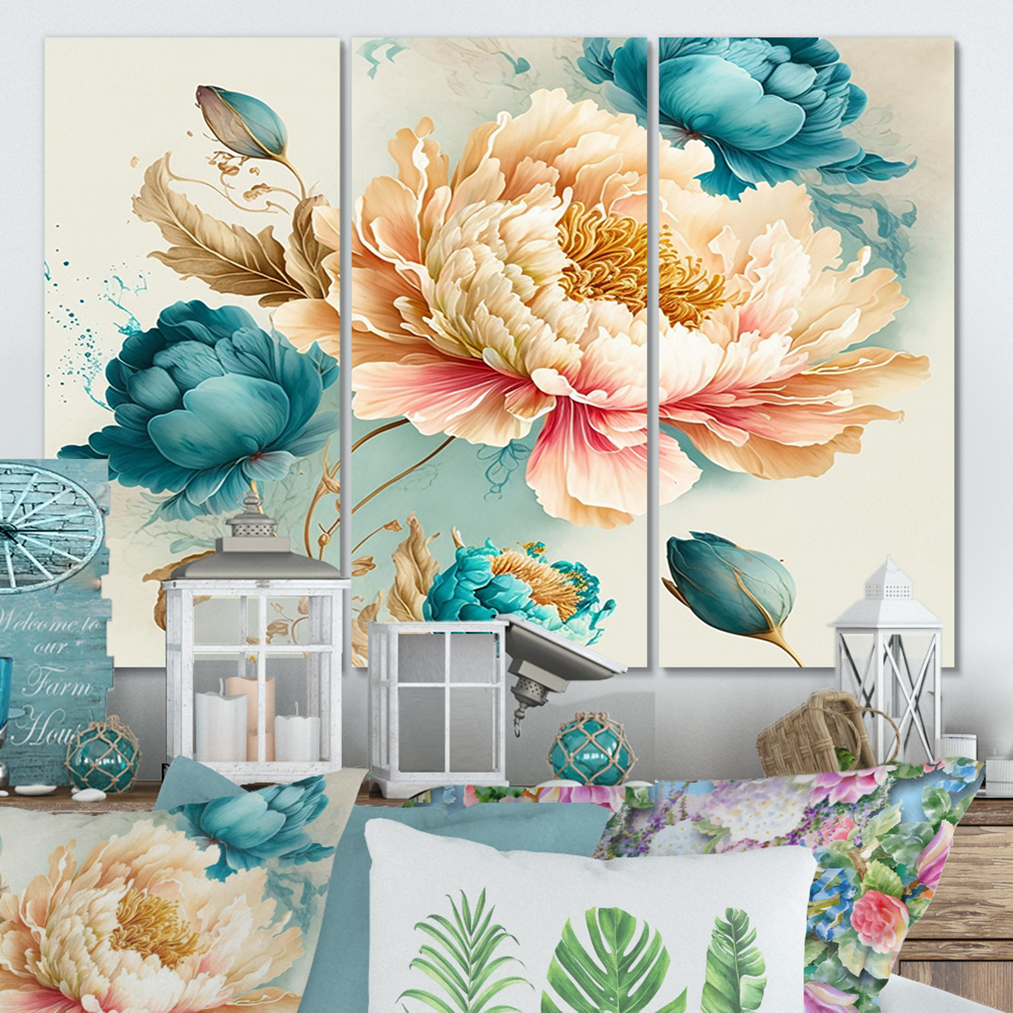 Red Barrel Studio® Vibrant Floral Bunch IV - 3 Piece Print | Wayfair
