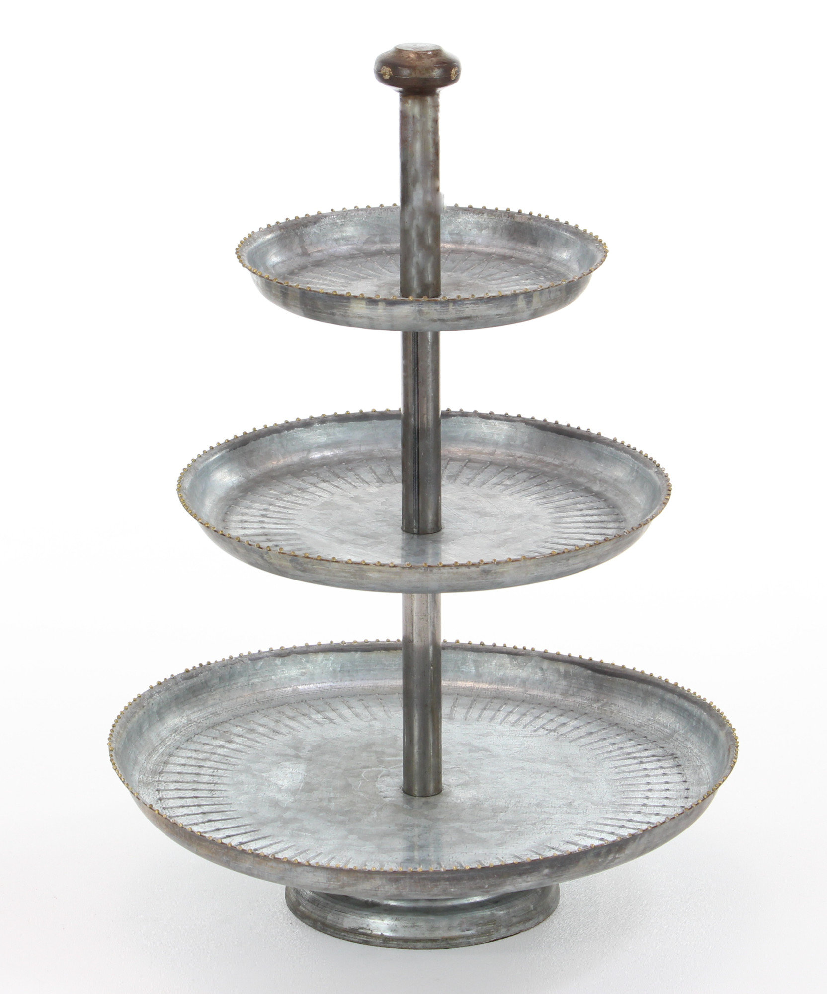 Breakwater Bay Bray Galvanized Tiered Stand & Reviews | Wayfair