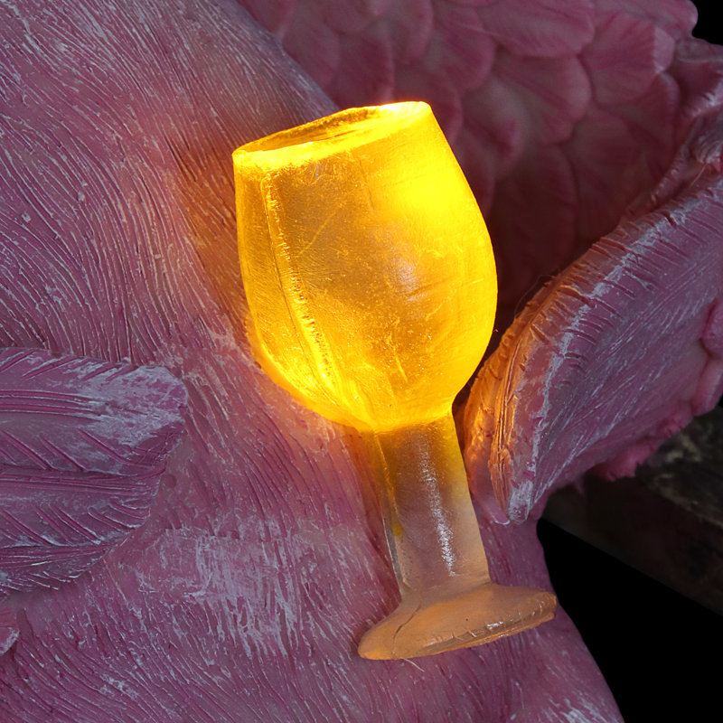 Exhart Solar Flamingo Holding LED Cocktail Statue & Reviews | Wayfair