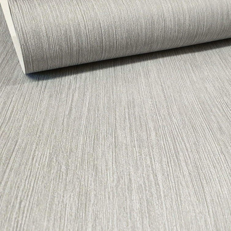 Metro Lane Mid Grey Plain Neutral Textured Designer Paper 10m x 53cm ...