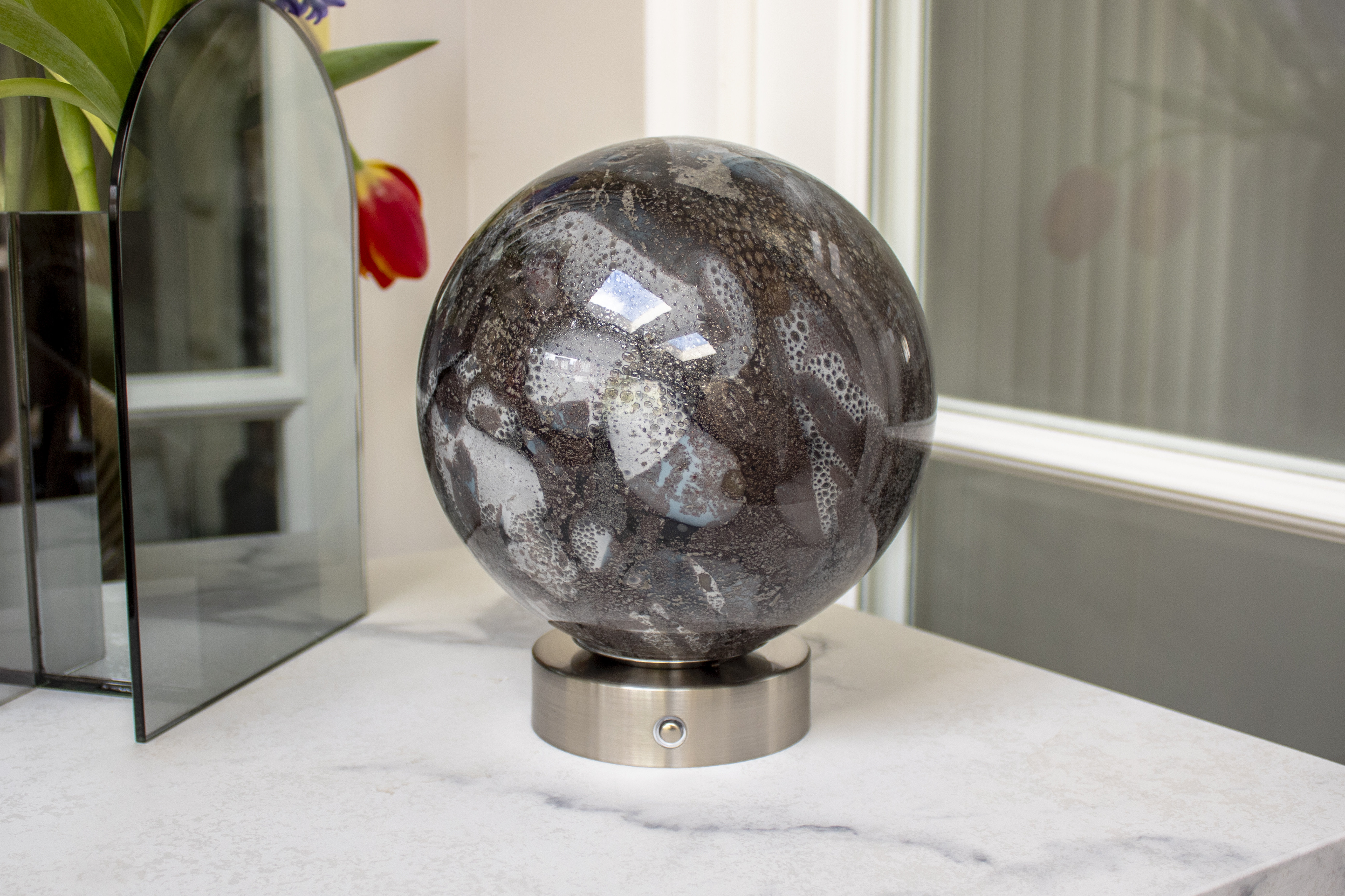 Ivy Bronx Smoky Quartz Chrome Base Silver | Wayfair.co.uk